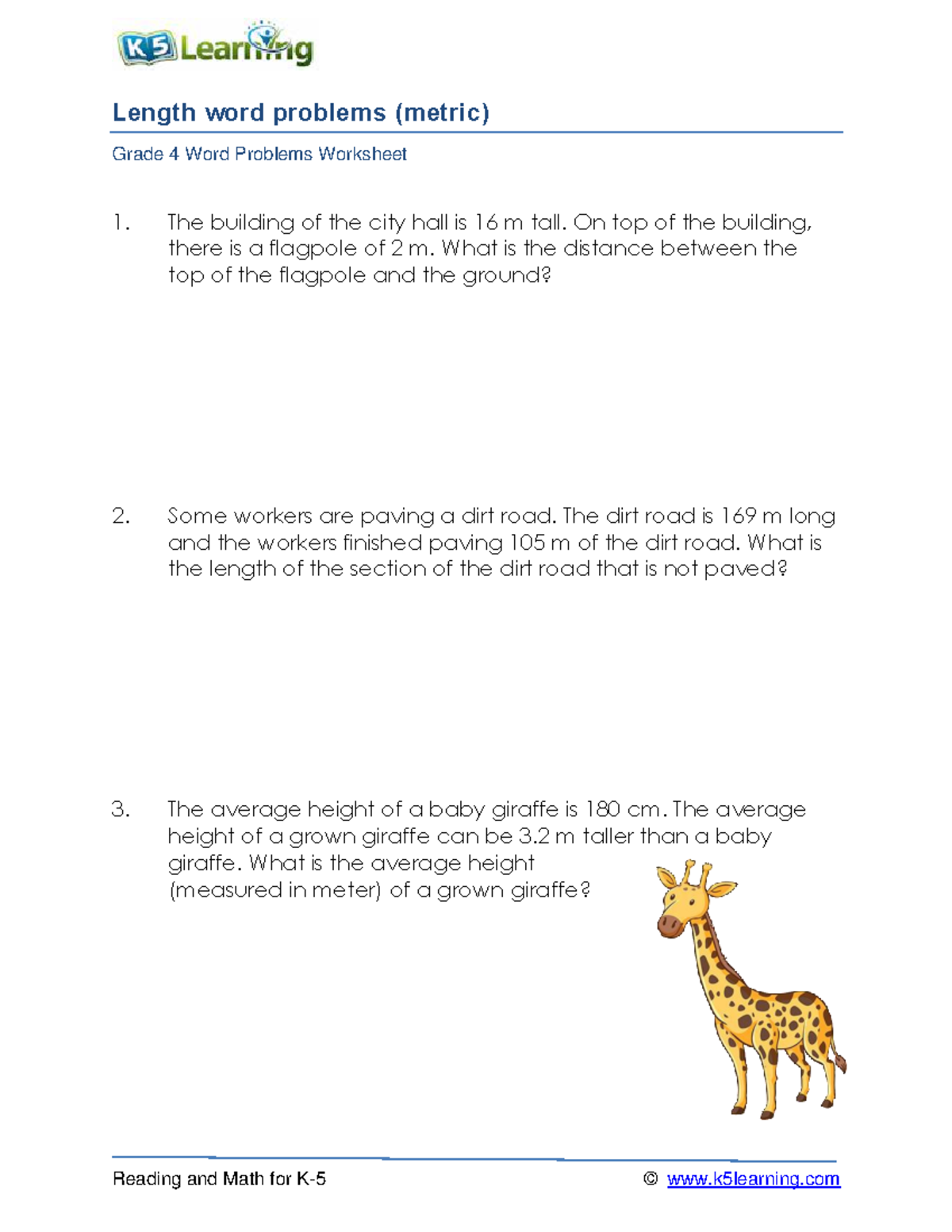 Grade 4 Math Problems: Length Measurement Word Problems - Studocu