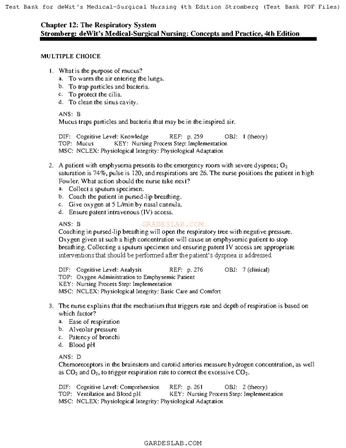 Chapter 12: Respiratory System Questions - Med Sure Test Bank - Studocu