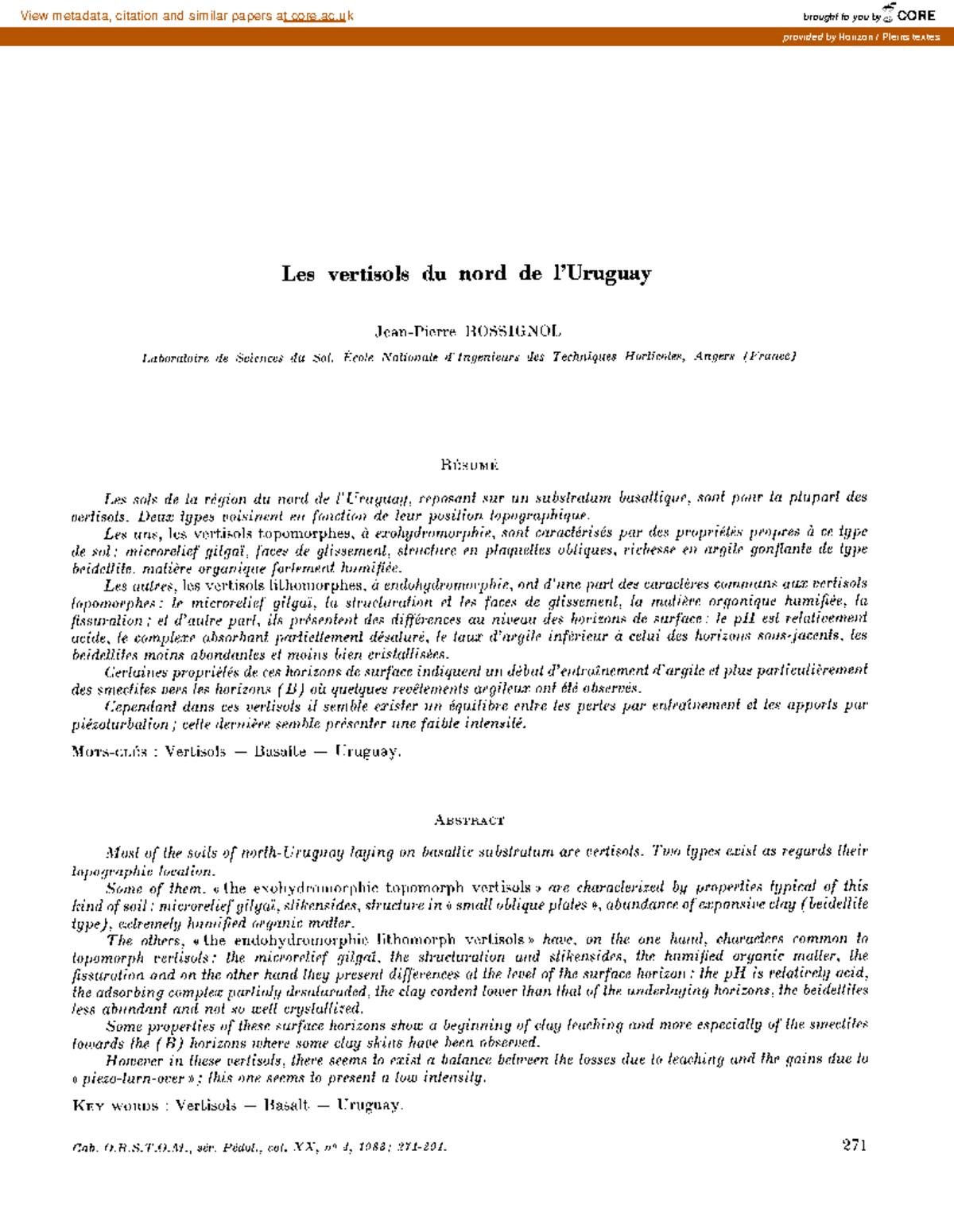 39874054 - Cours - Les vertisols du nord de l’Uruguay Jean-Pierre ...