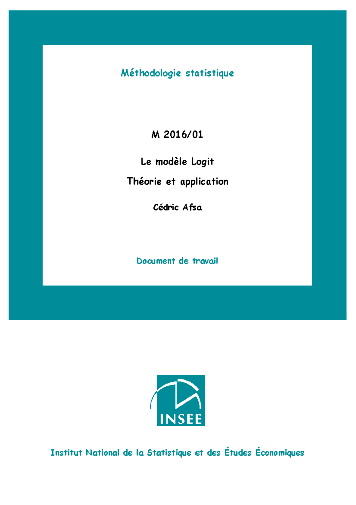 Modèle Logit (M2016) : Théorie et Applications en Économie - Studocu