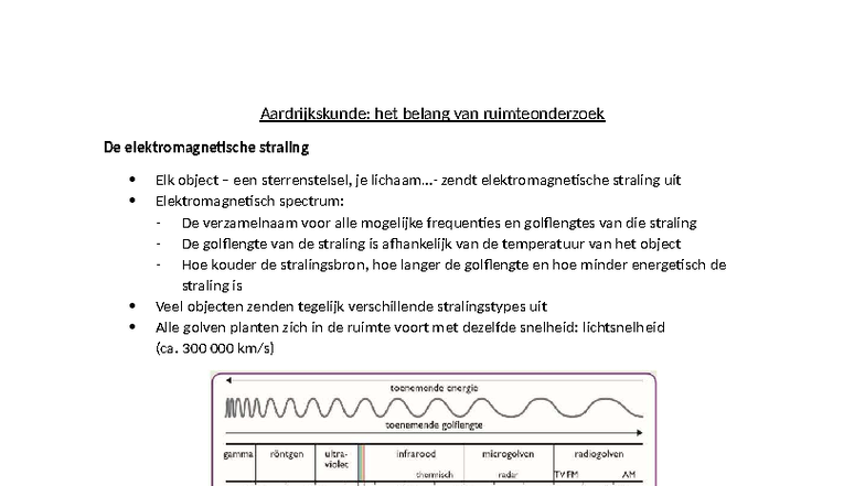 Aardrijkskunde: Belang van Ruimteonderzoek en Elektromagnetische ...