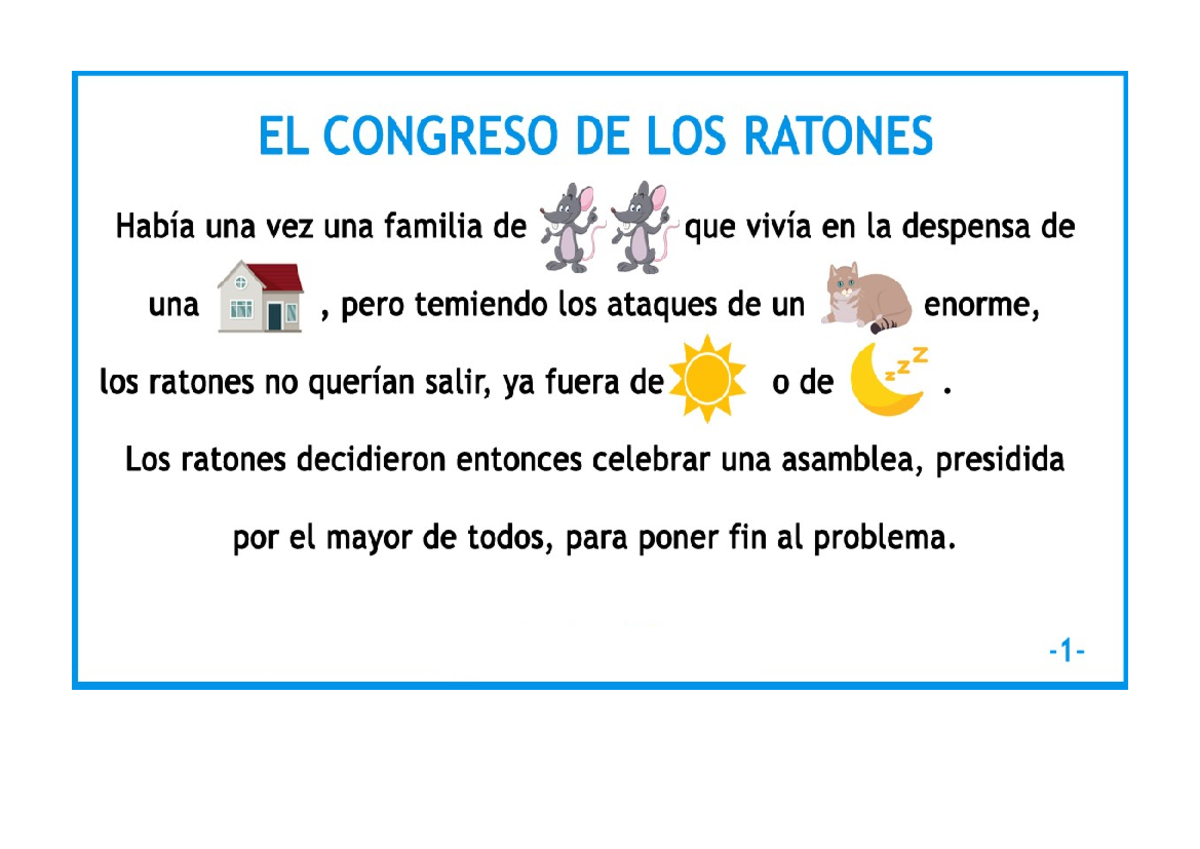 Cuento: El Congreso de los Ratones - Análisis y Reflexiones - Studocu