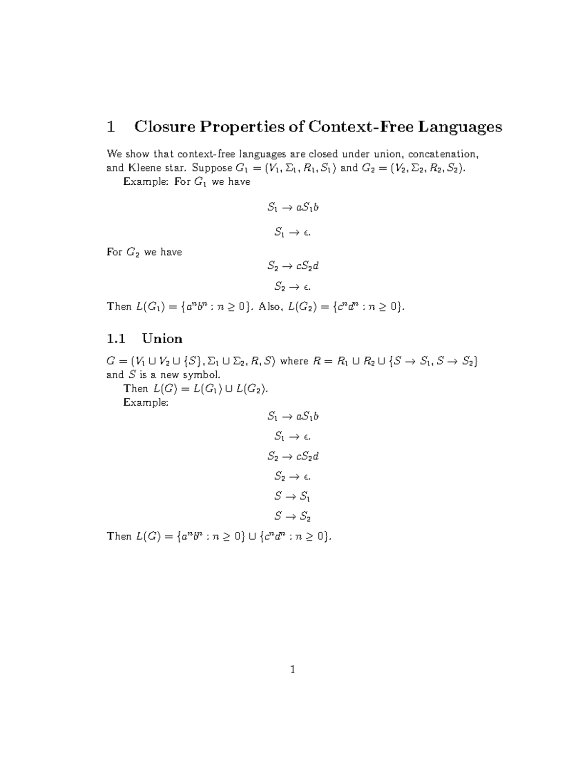 Cfl3 - CFL - 1 Closure Properties of Context-Free Languages We show that context-free languages ...