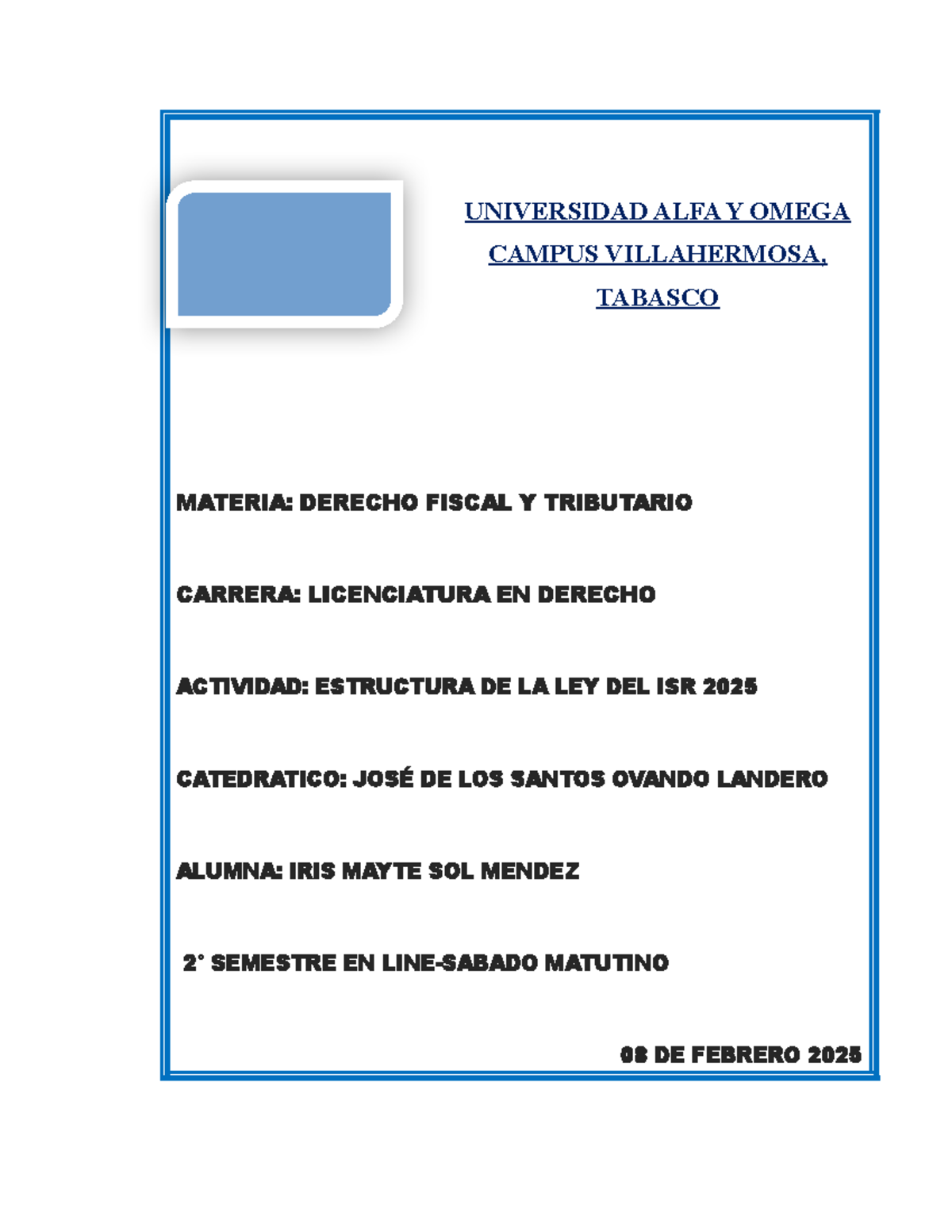 Estructura de la Ley del ISR 2025 - Derecho Fiscal y Tributario - Studocu