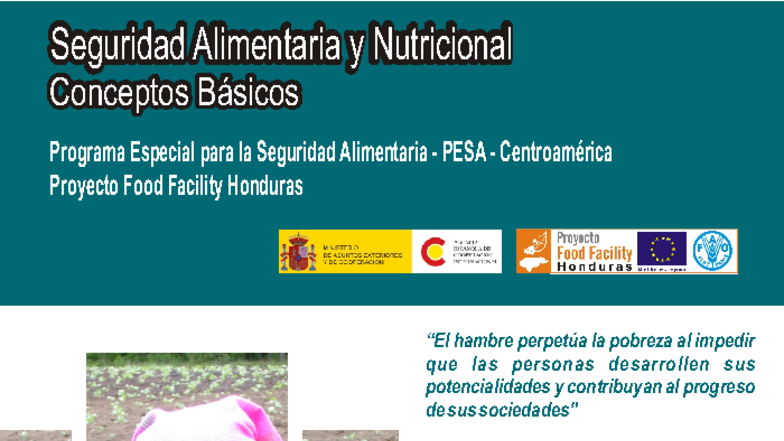 Conceptos Básicos de Seguridad Alimentaria Nutricional PESA FAO 2017 - Studocu