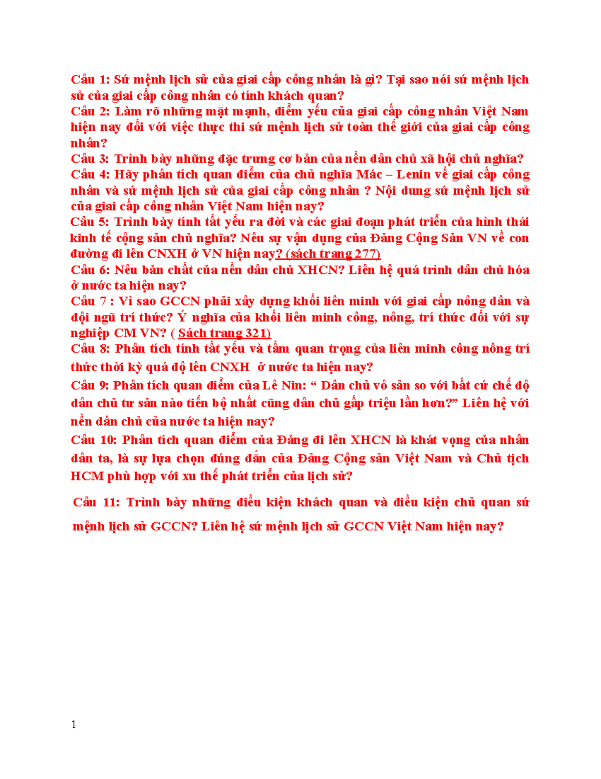 CNXH KH TC245 - Câu Hỏi Ôn Tập Về Sứ Mệnh Lịch Sử Giai Cấp Công Nhân ...