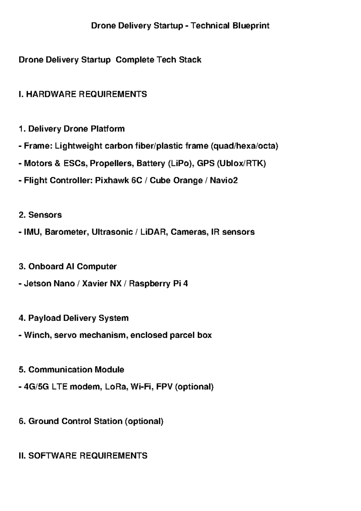 Drone Delivery Startup Tech Stack Overview and Requirements - Studocu