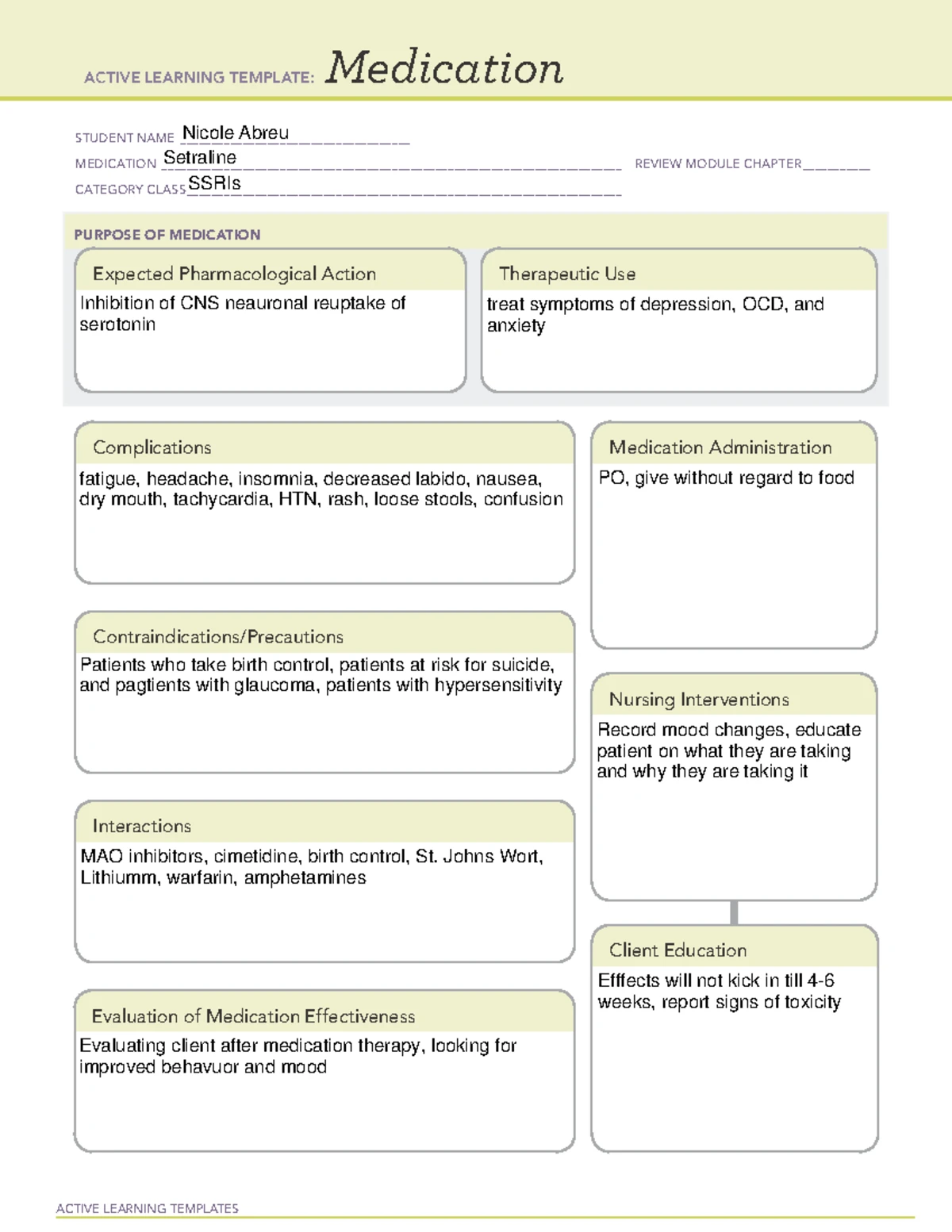 ACTIVE LEARNING TEMPLATE: Lithium Medication Review Module - Studocu