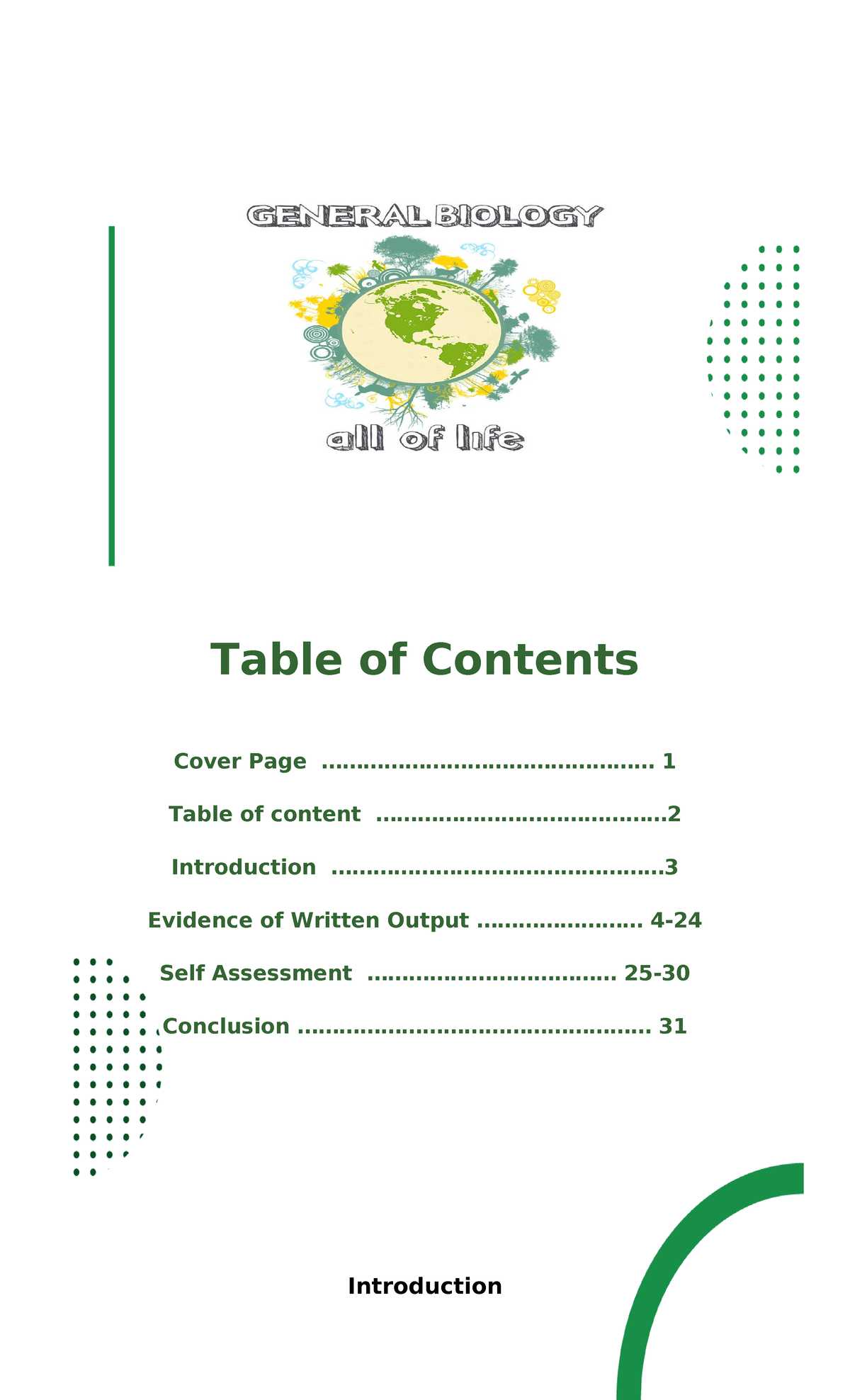 Marking Final Outputs for General Biology (BIO101) Portfolio - Studocu