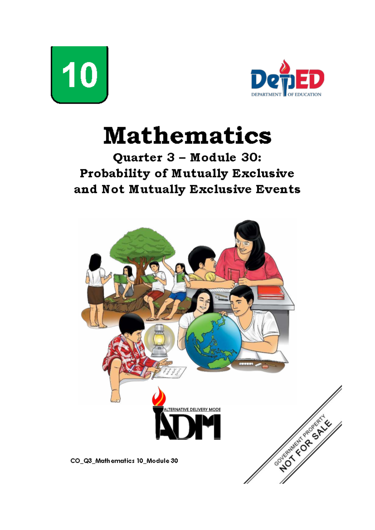 Math 10 Q3 Mod 30: Probability of Exclusive Events - Studocu