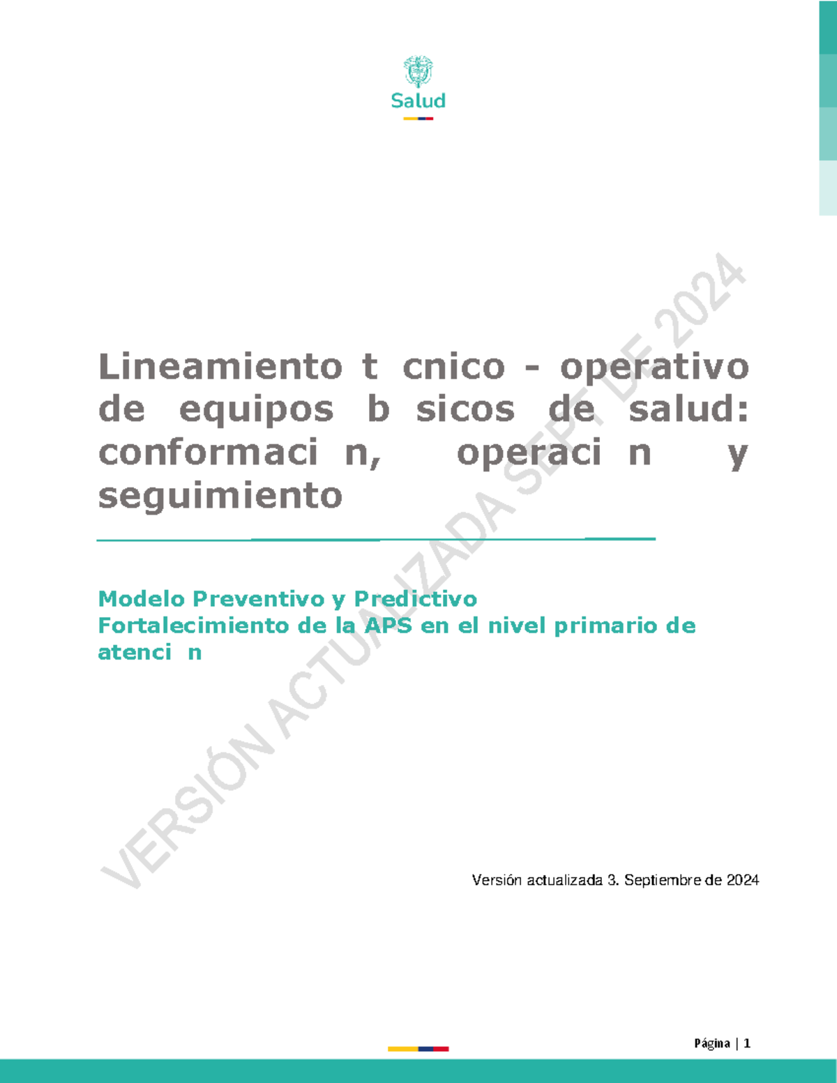 Lineamientos Técnicos para Equipos Básicos de Salud: Modelo Preventivo ...