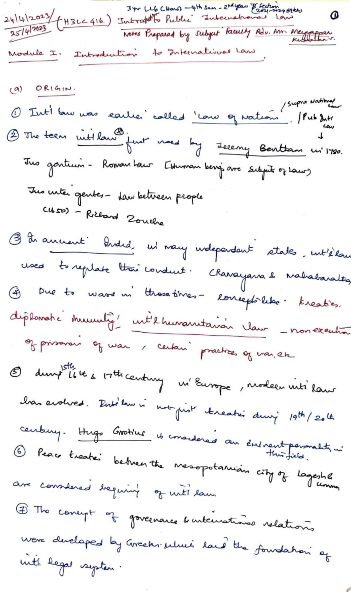 Module 1 - Intro to Public International Law Notes by Adv. Meyyappan ...
