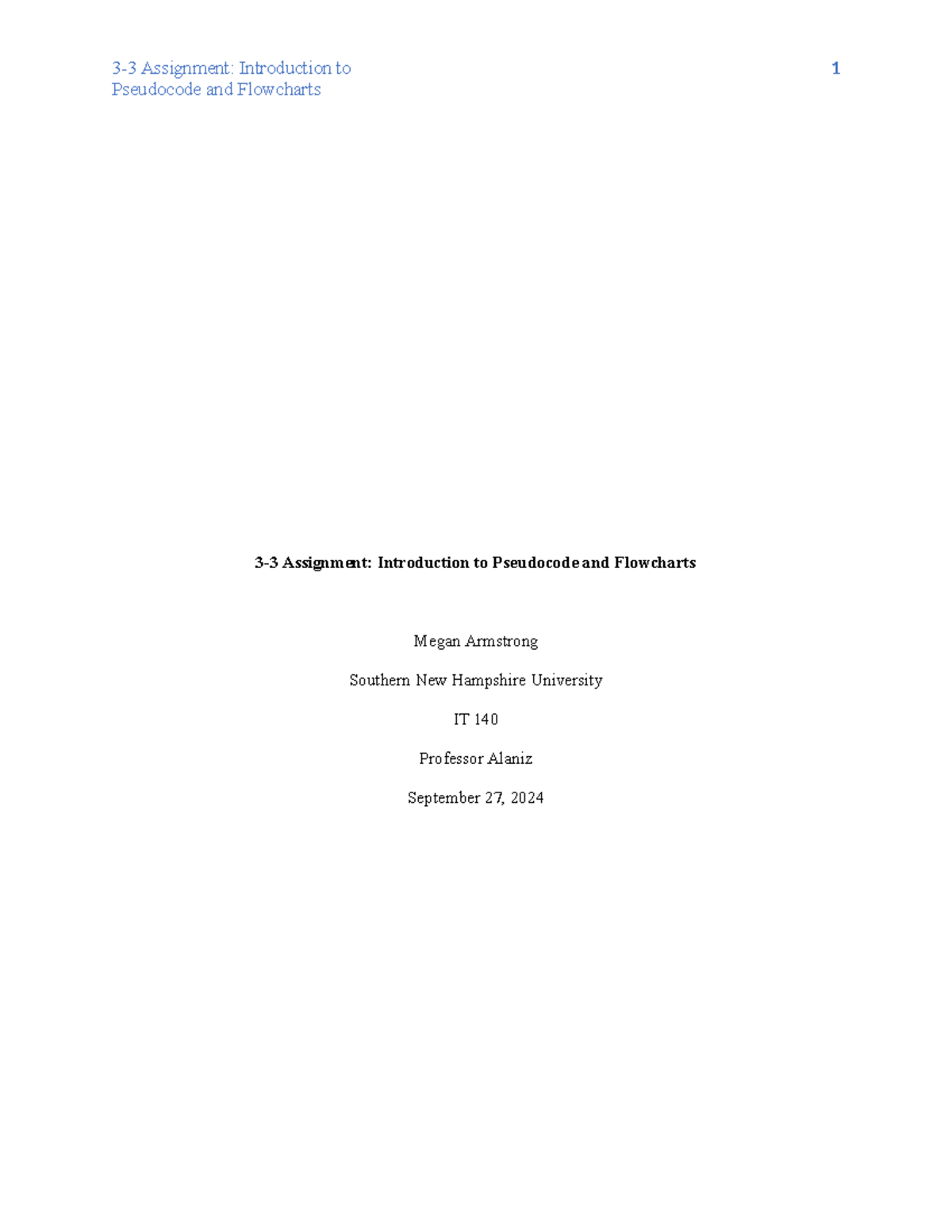 IT 140 Module 3 Assignment: Pseudocode & Flowchart Overview - Studocu