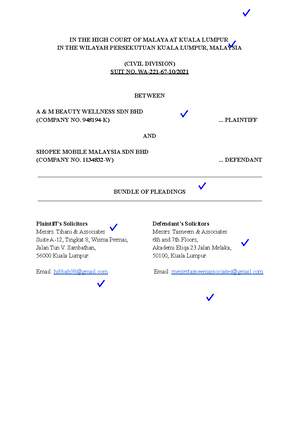 Malaysian Litigation Process - Malaysian Litigation Process – Chapter 1 ...