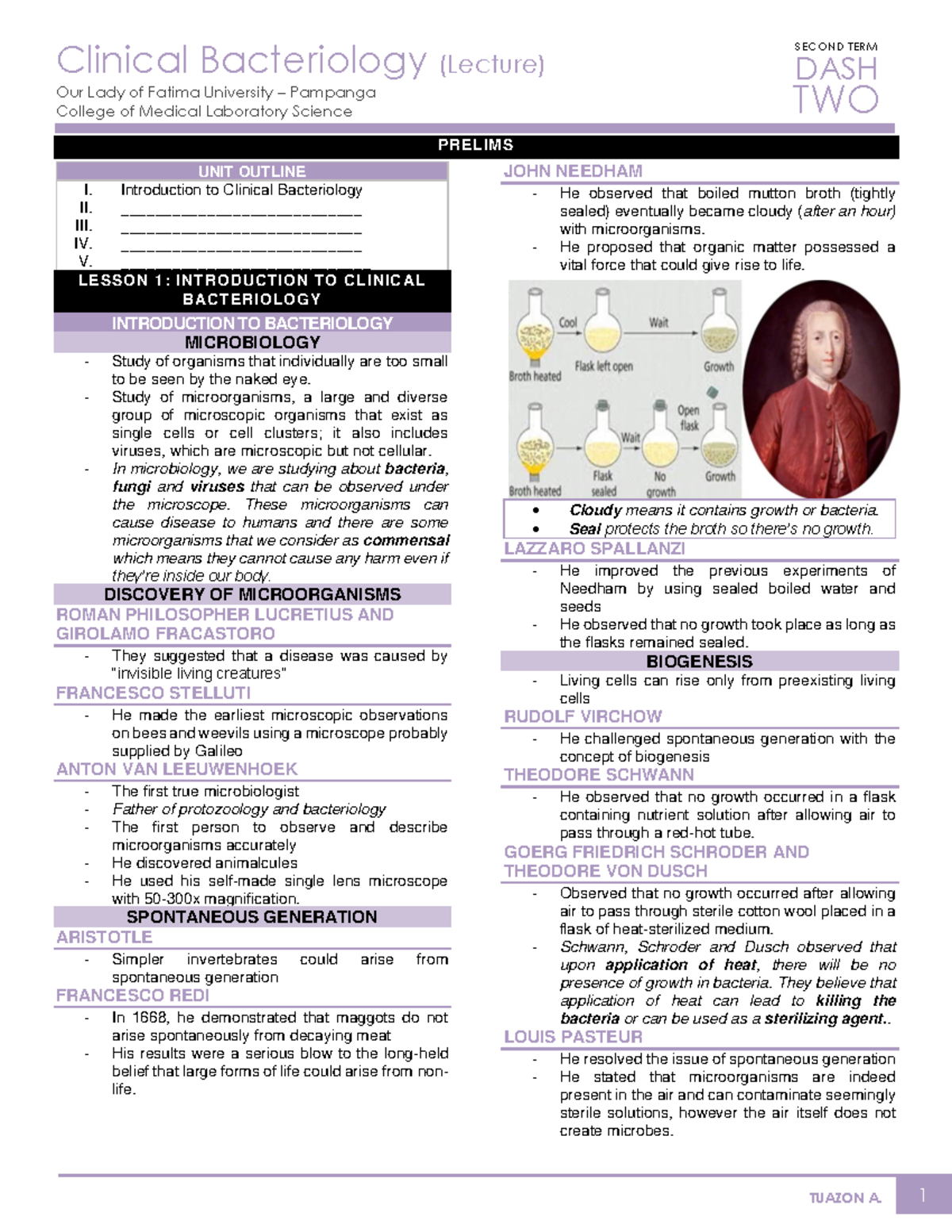 Bacte LEC Prelims Topics in Clinical Bacteriology - Studocu