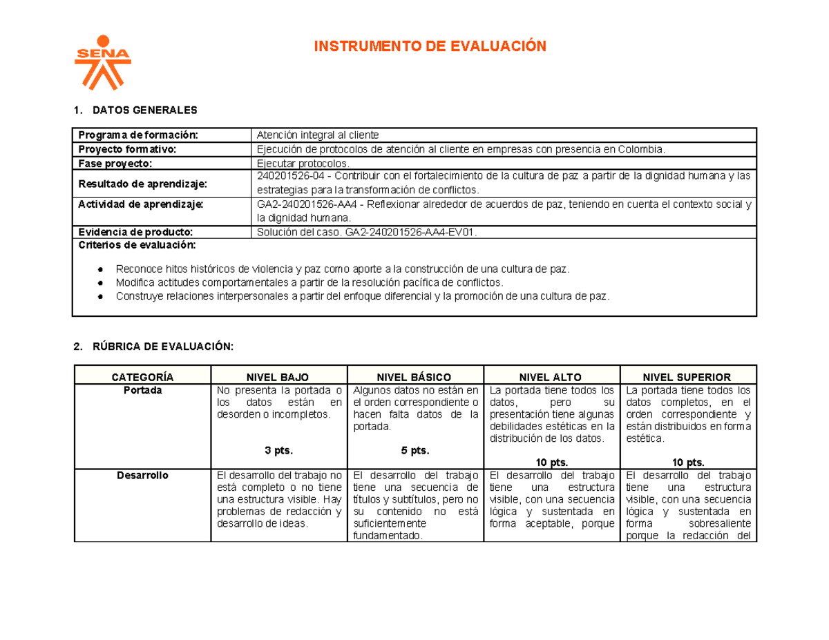 Pazie GA2 2402015 26 AA4 EV01 - INSTRUMENTO DE EVALUACIÓN 1. DATOS ...