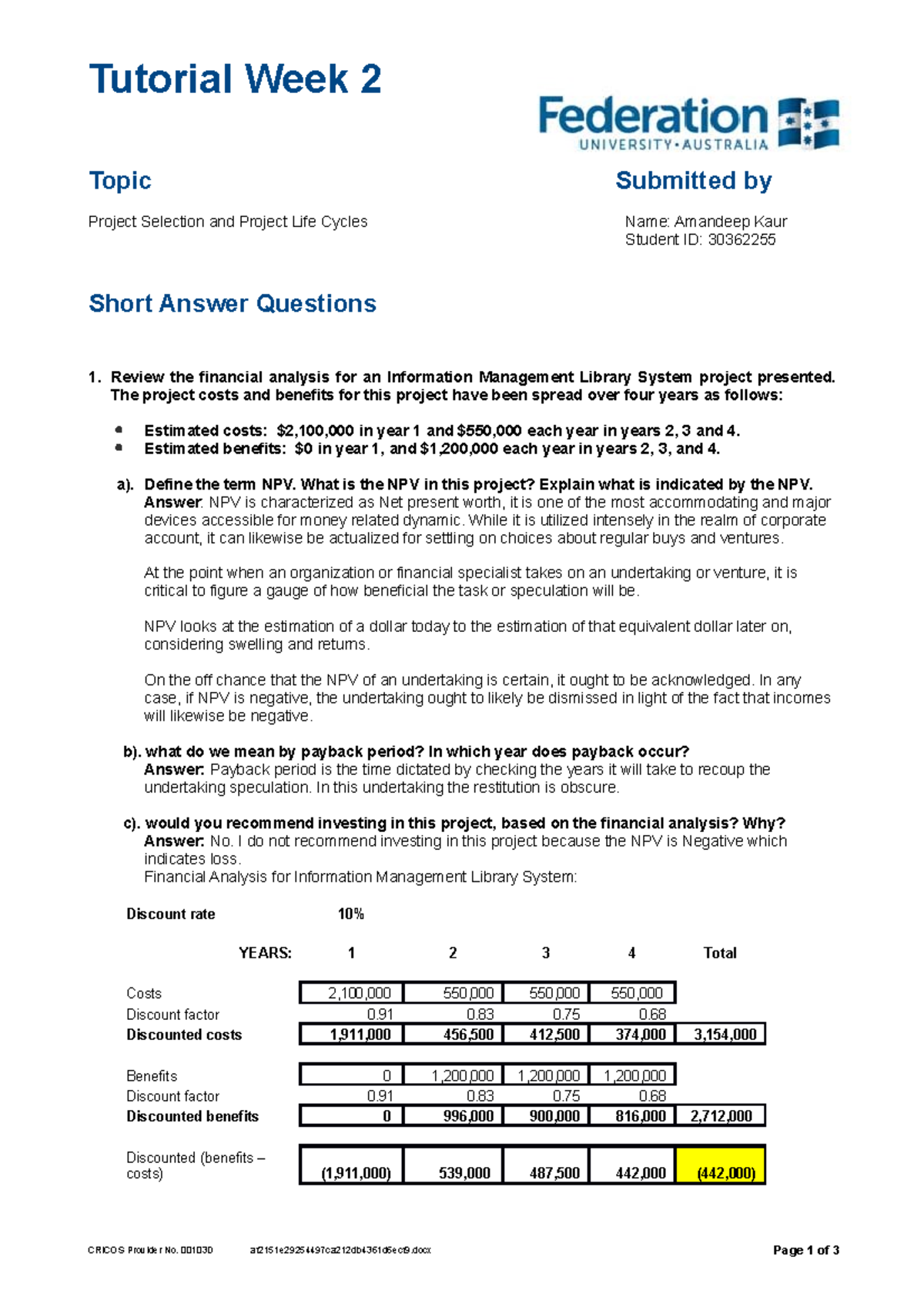 30362255 Tutorial 2 - dsdd - Tutorial Week 2 Topic Submitted by Project ...