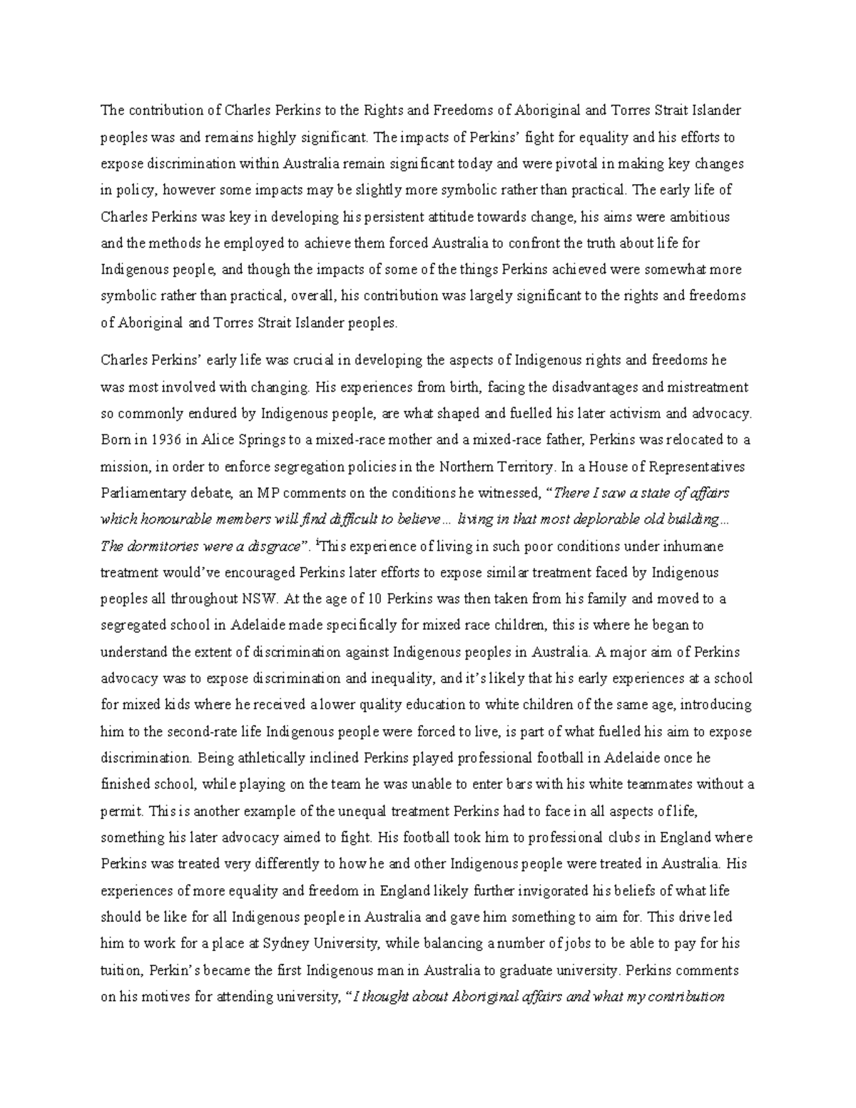 Charles Perkins: Pivotal Contributions to Indigenous Rights in ...