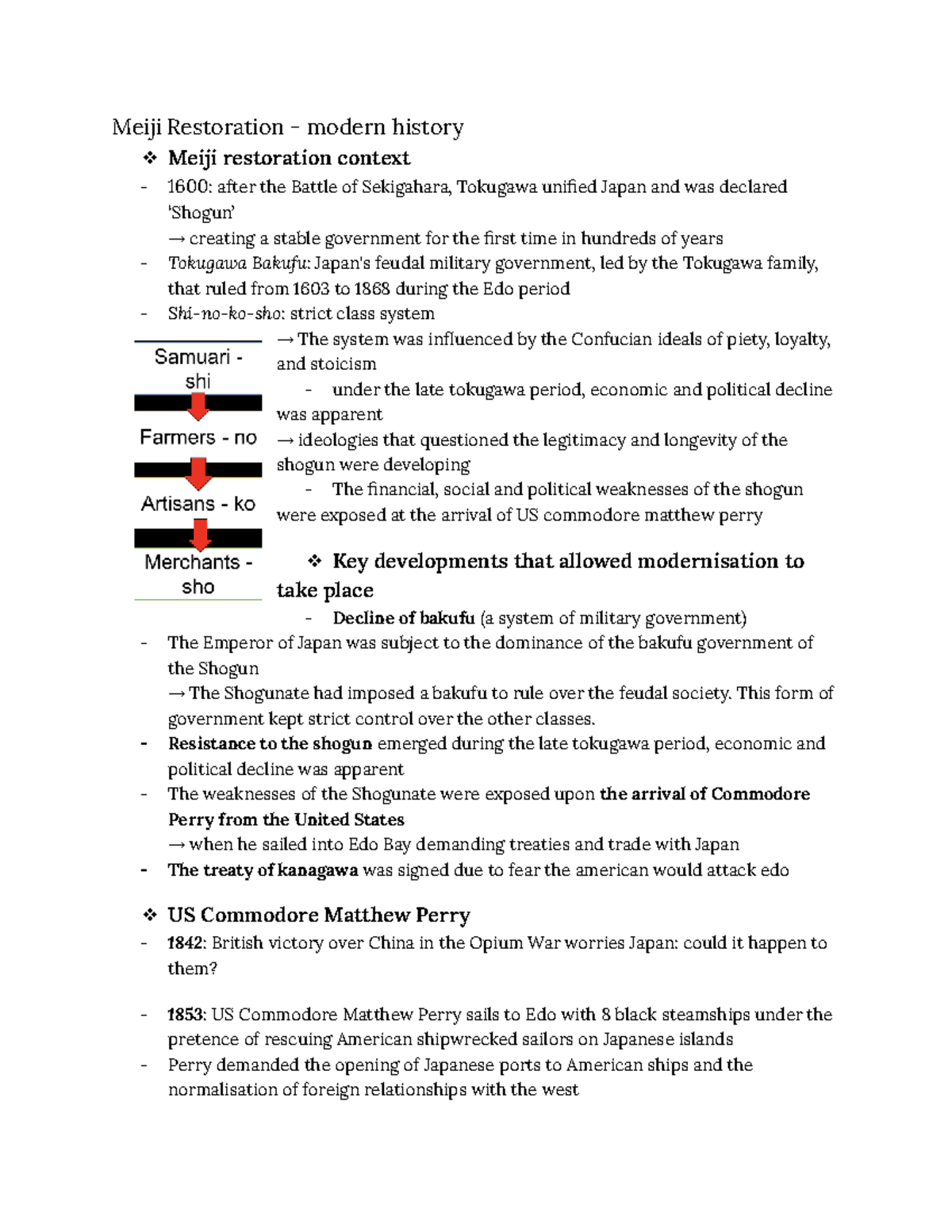 Meiji Restoration: Transformations in Modern Japanese History - Studocu