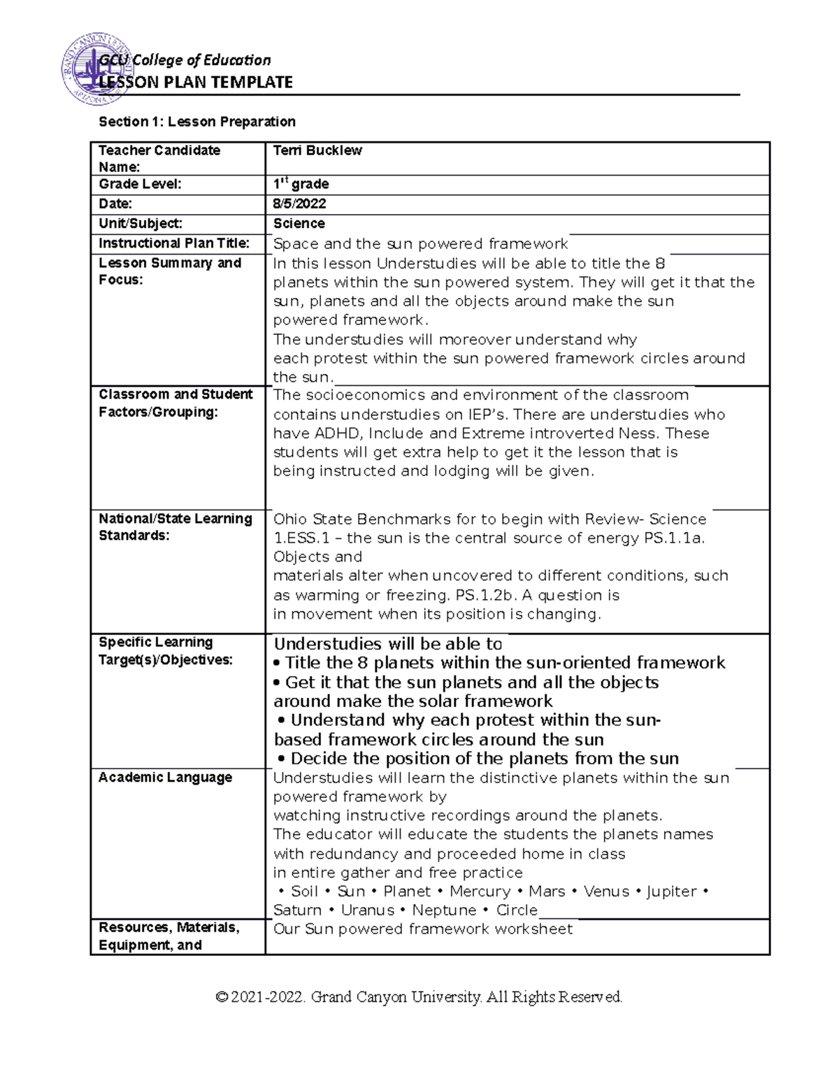 Inquiry-Based Instruction - LESSON PLAN TEMPLATE Section 1: Lesson ...