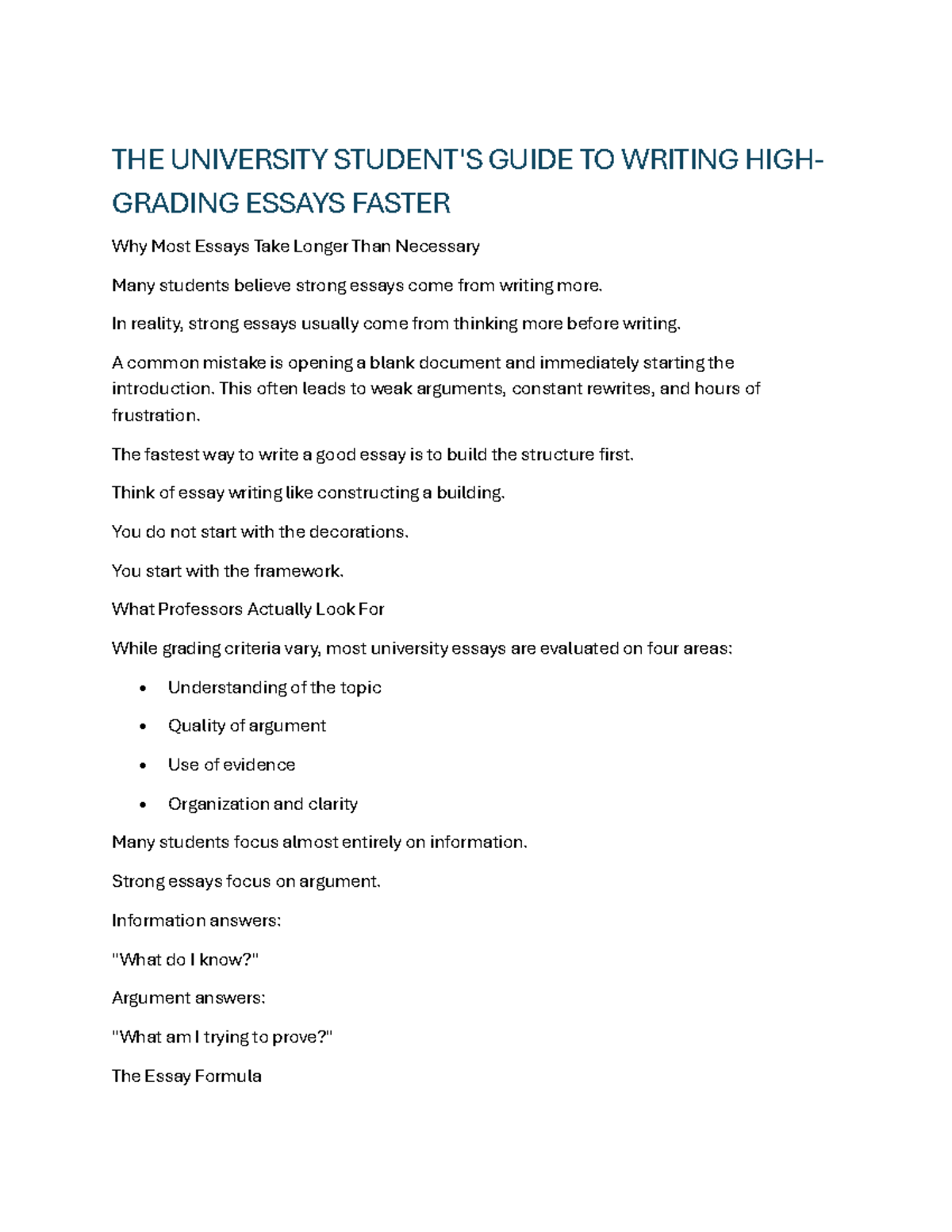 Guide to Writing High-Grading Essays Faster: Tips & Strategies - Studocu
