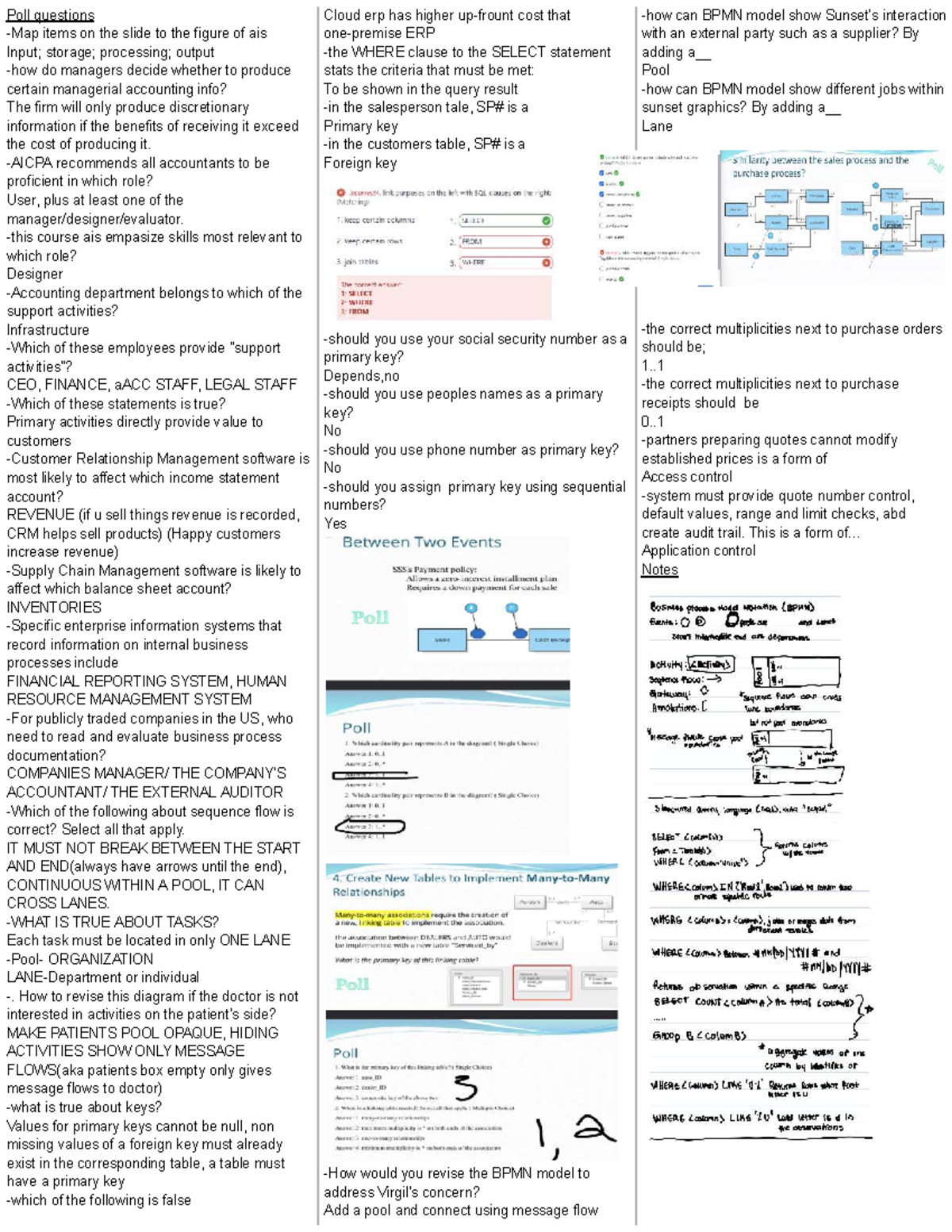 AIS Cheat Sheet: Key Concepts and Internal Controls Overview - Studocu