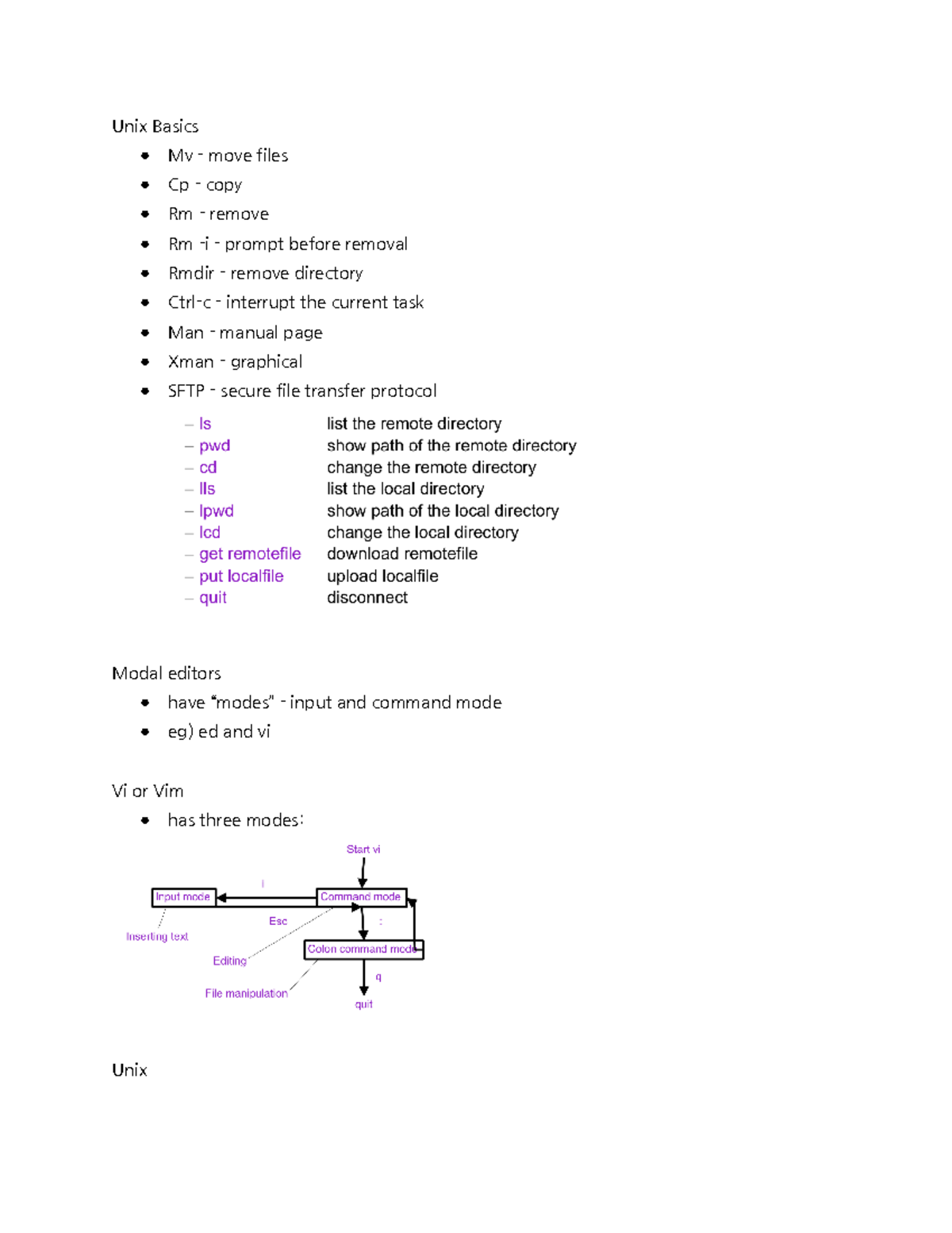 2211 Notes - Bash command and Unix basics - CS2211 - Unix Basics Mv ...