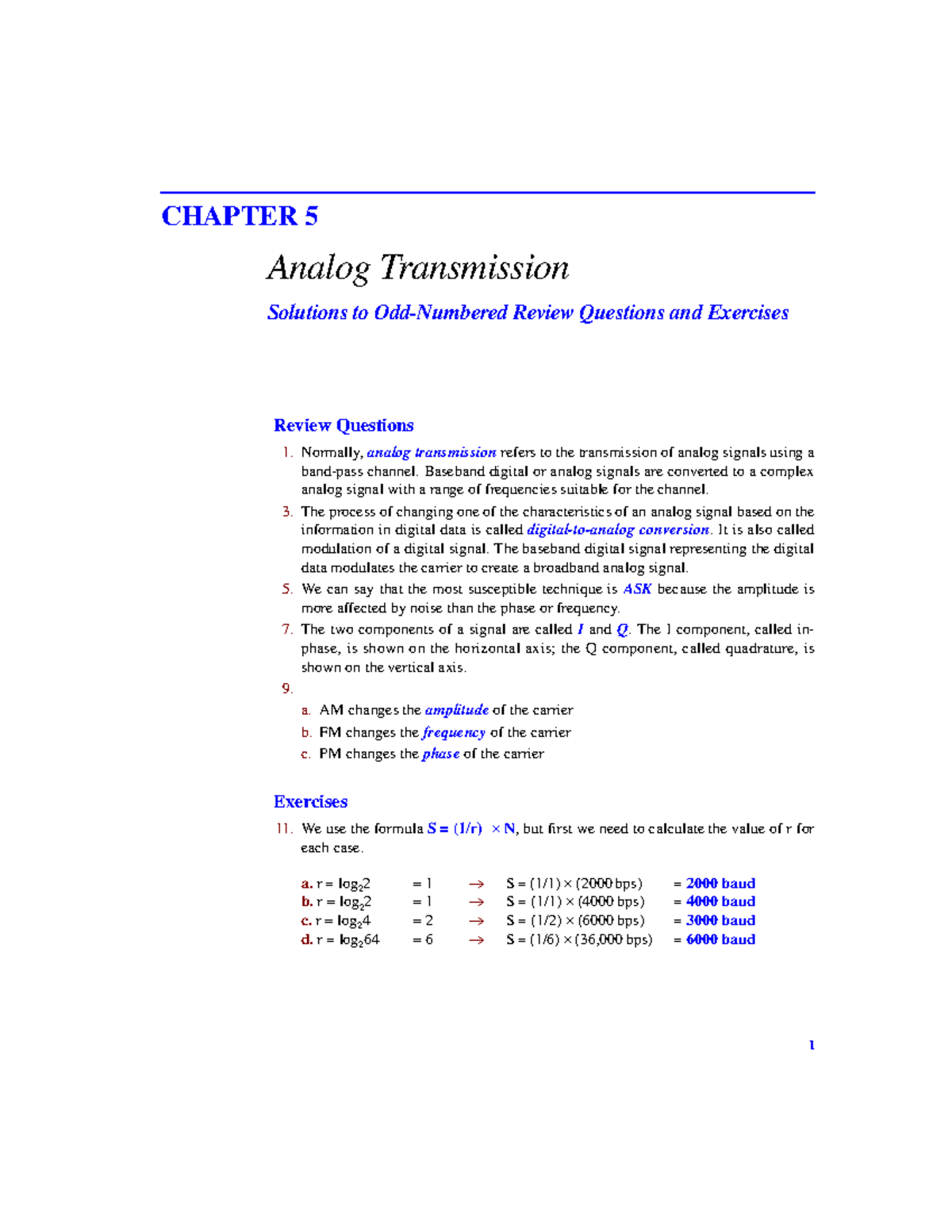 Sol Std 05 - Solution manual of data comm book chapter 5 - 1 CHAPTER 5 Analog Transmission ...