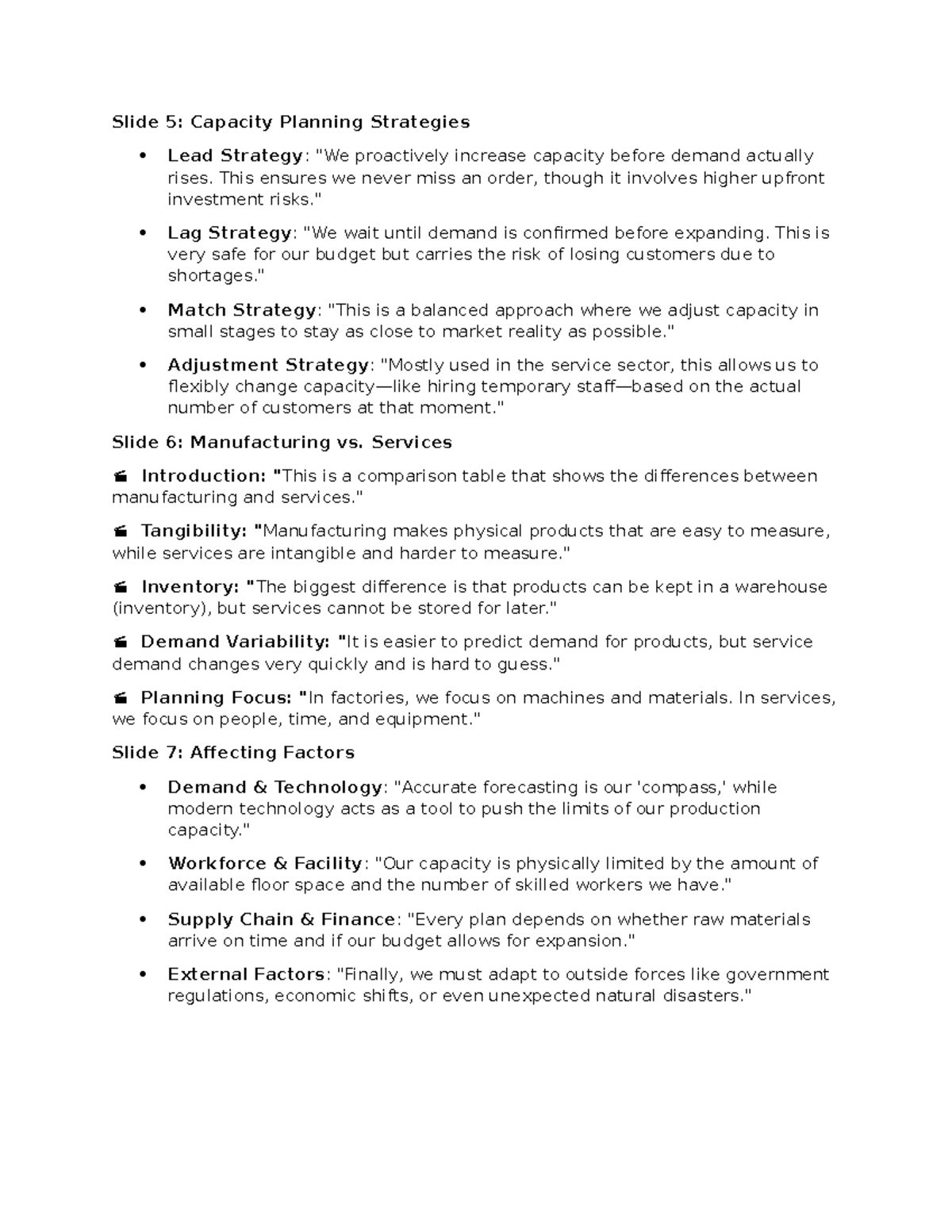 Capacity Planning Strategies: Lead, Lag, Match, and Adjustment - Studocu