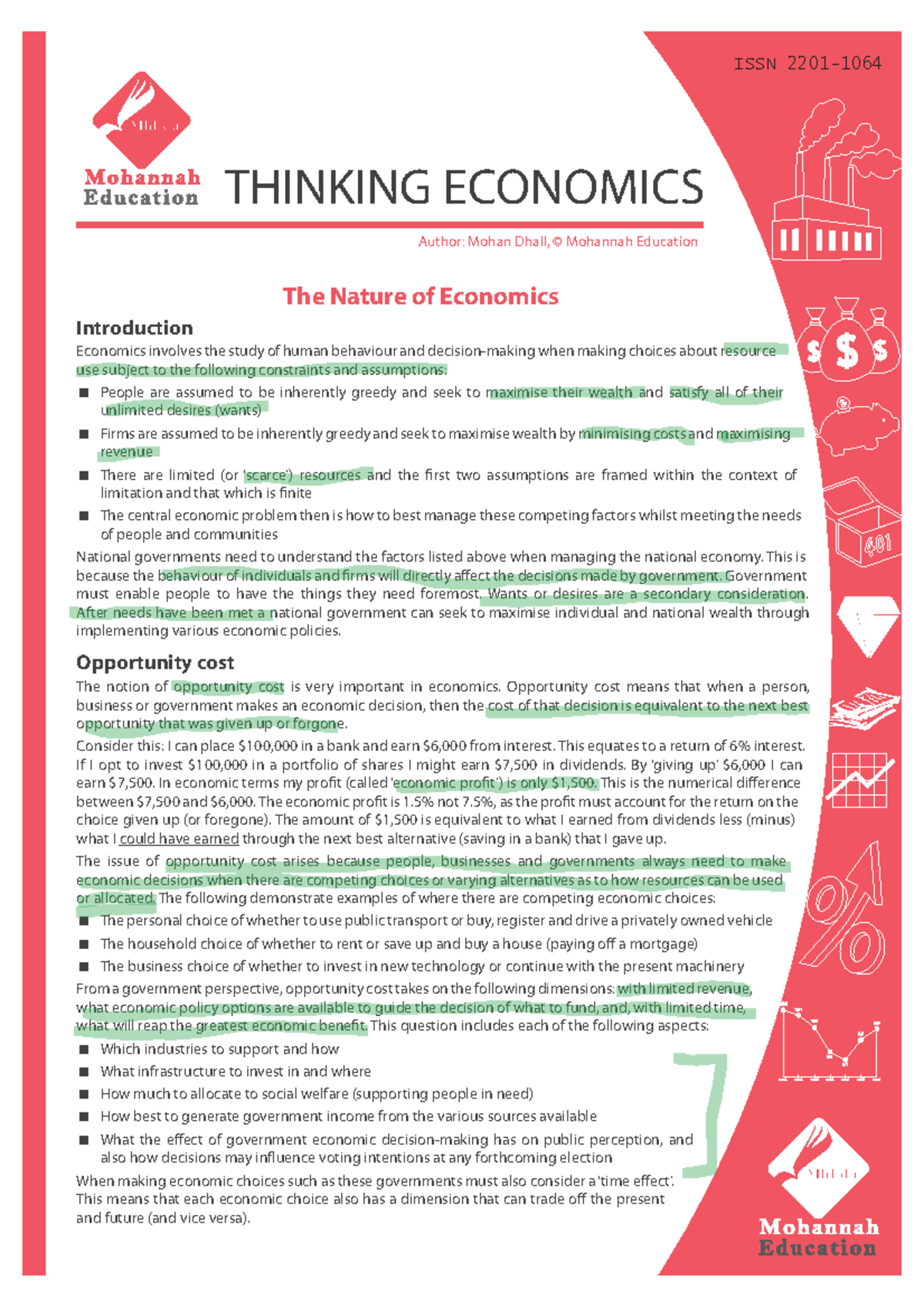 Nature of Economics: Understanding Economic Behavior - ISSN - Studocu