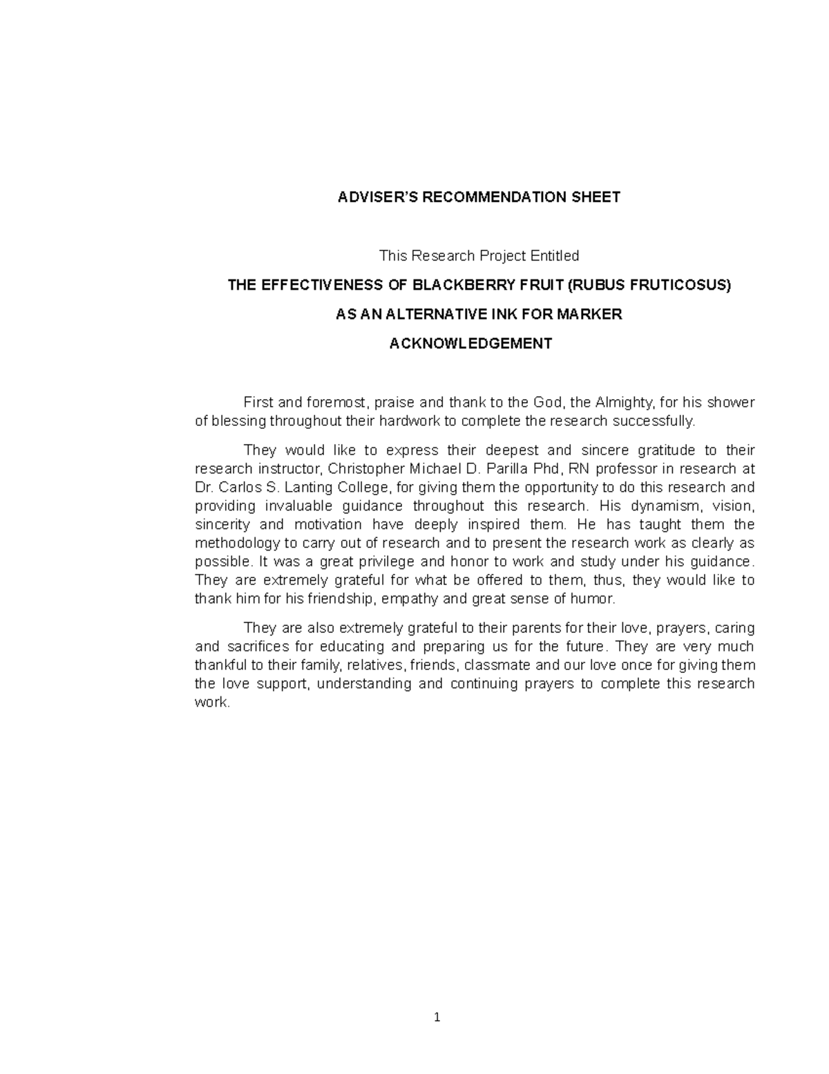 Research Paper on Blackberry Fruit (Rubus fruticosus) as Alternative ...