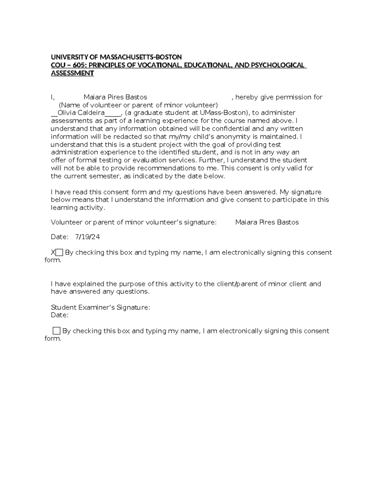 ADHD assessment E-consent form - UNIVERSITY OF MASSACHUSETTS-BOSTON COU ...