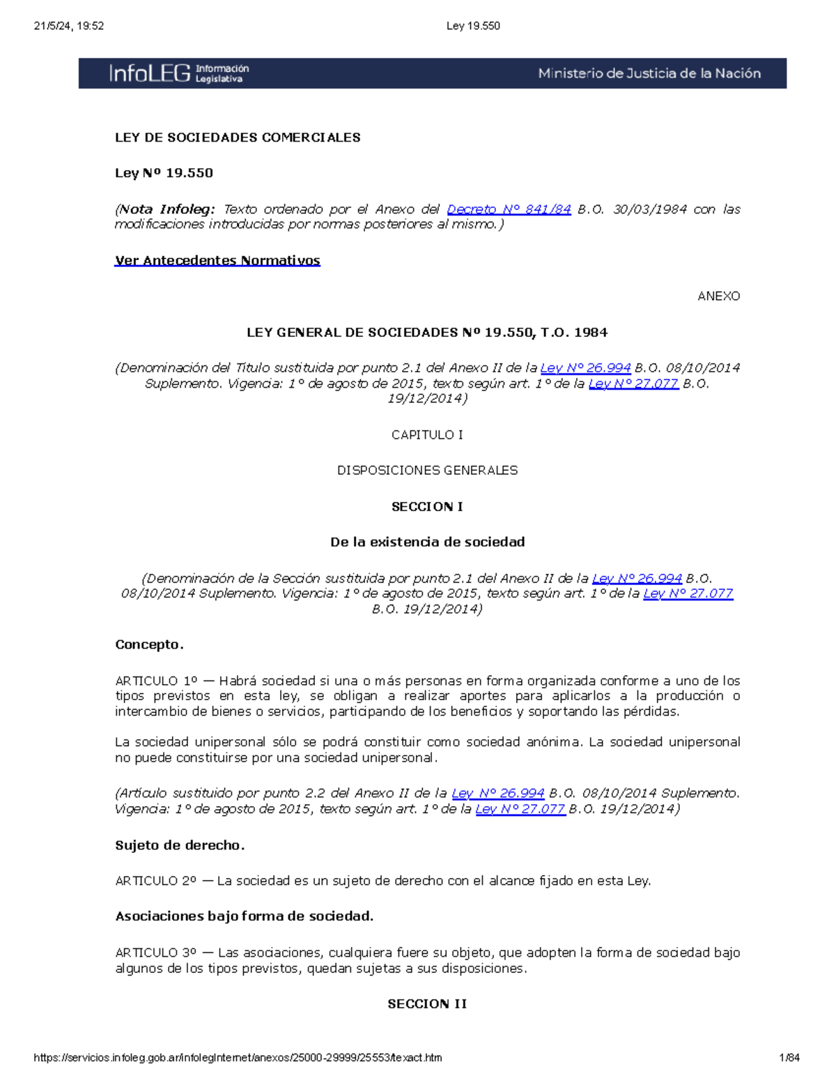 Ley 19.550: Análisis y Disposiciones de la Ley de Sociedades ...
