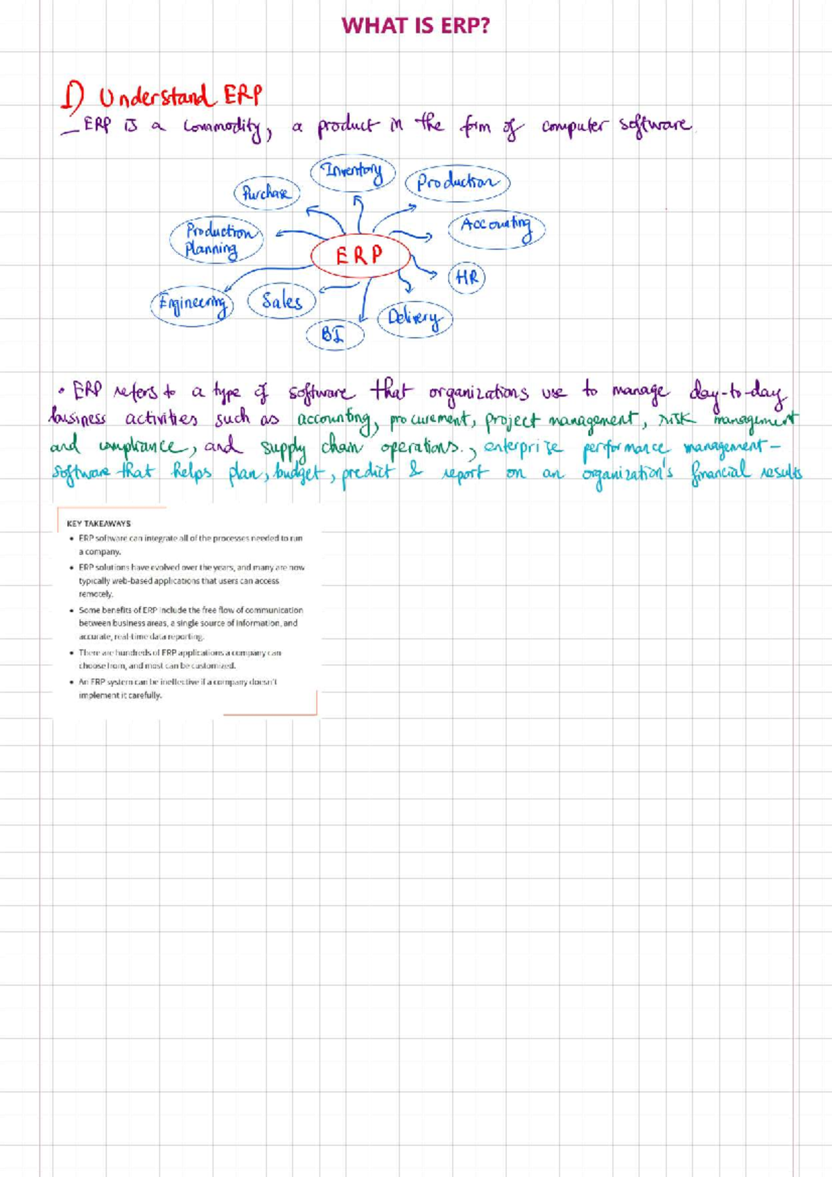 ERP 1 - Lecture Notes on Understanding ERP Systems - Studocu