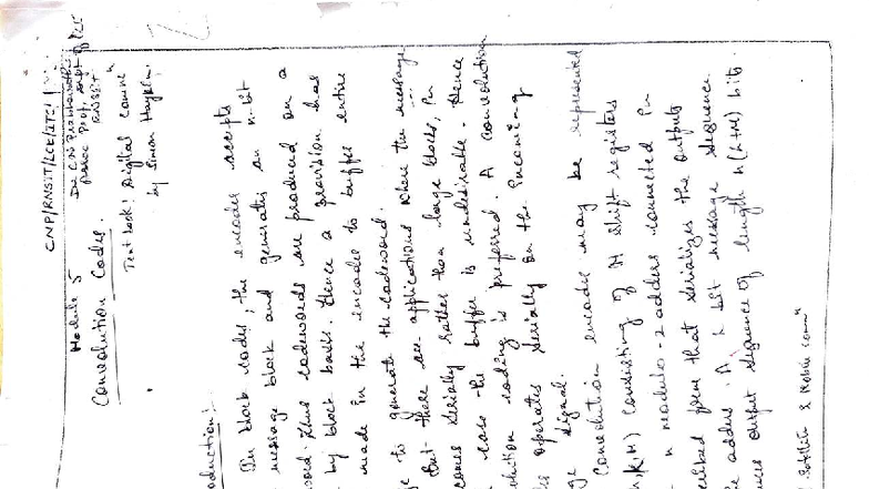 M5 Class Notes: Modulo-2 and Binary Code Concepts - Studocu