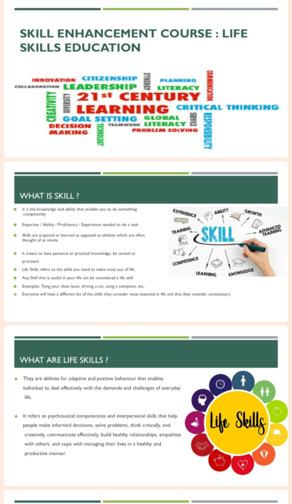 LIFE SKILLS EDUCATION: ENHANCING CORE COMPETENCIES AND STRATEGIES - Studocu