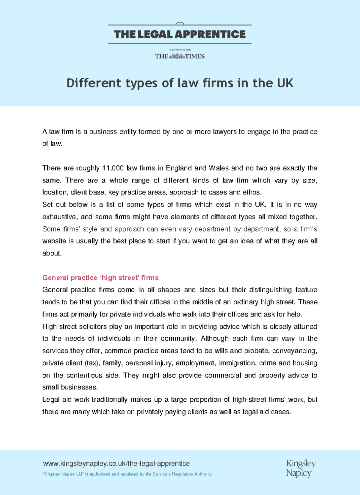 Types of Law Firms in the UK: A Comprehensive Overview - Studocu