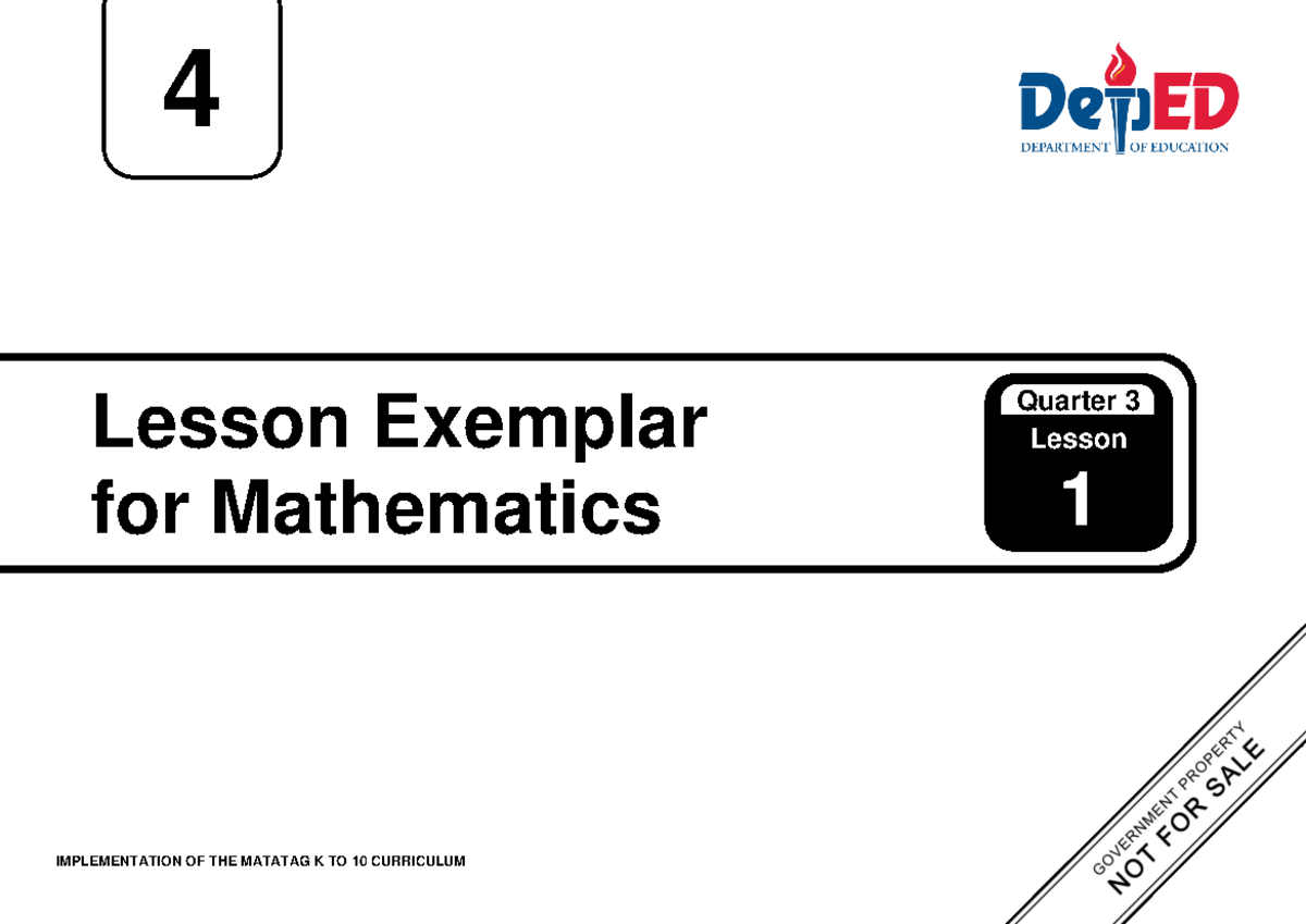 Q3 LE Math 4: Lesson Exemplar on Fractions (Week 1) - Studocu