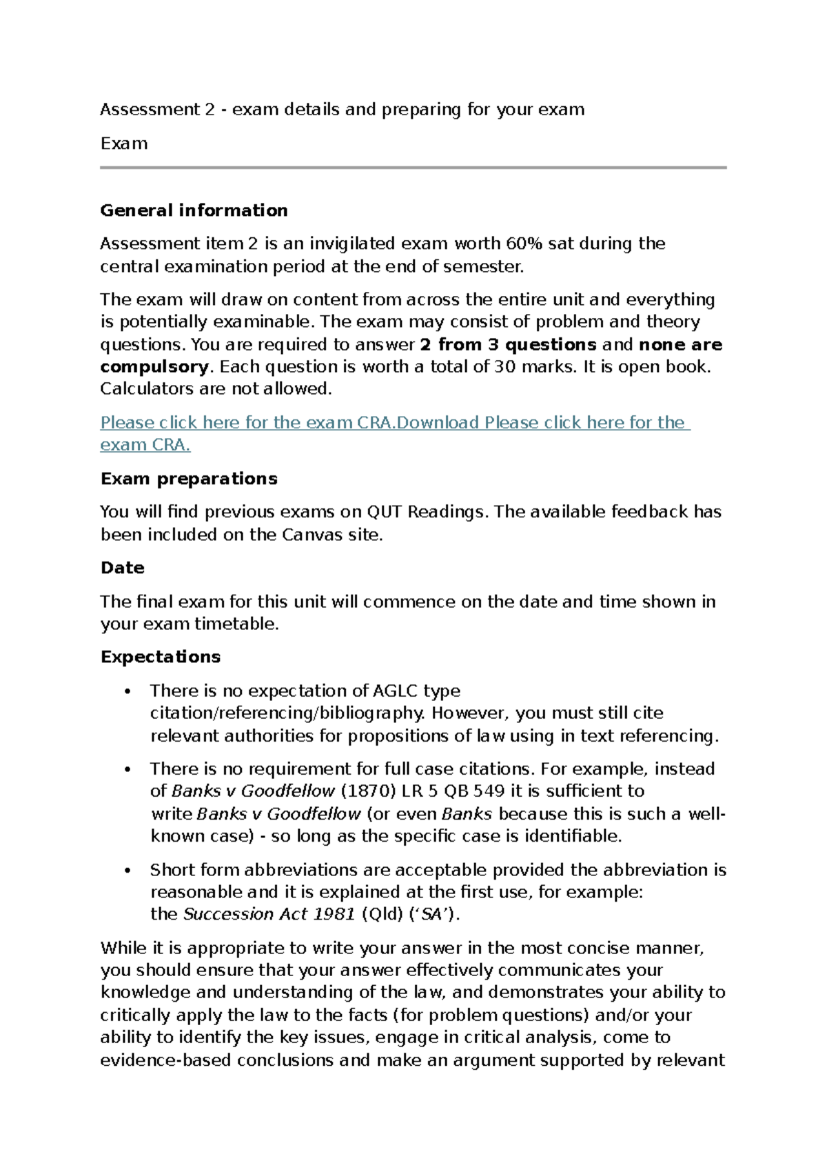 LLB346 2026 Sem 1 Final Exam Preparation Guide - Studocu