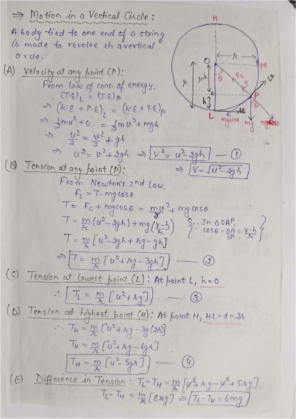 11th Physics Ch-5 Notes: Motion in a Vertical Circle and Collisions ...