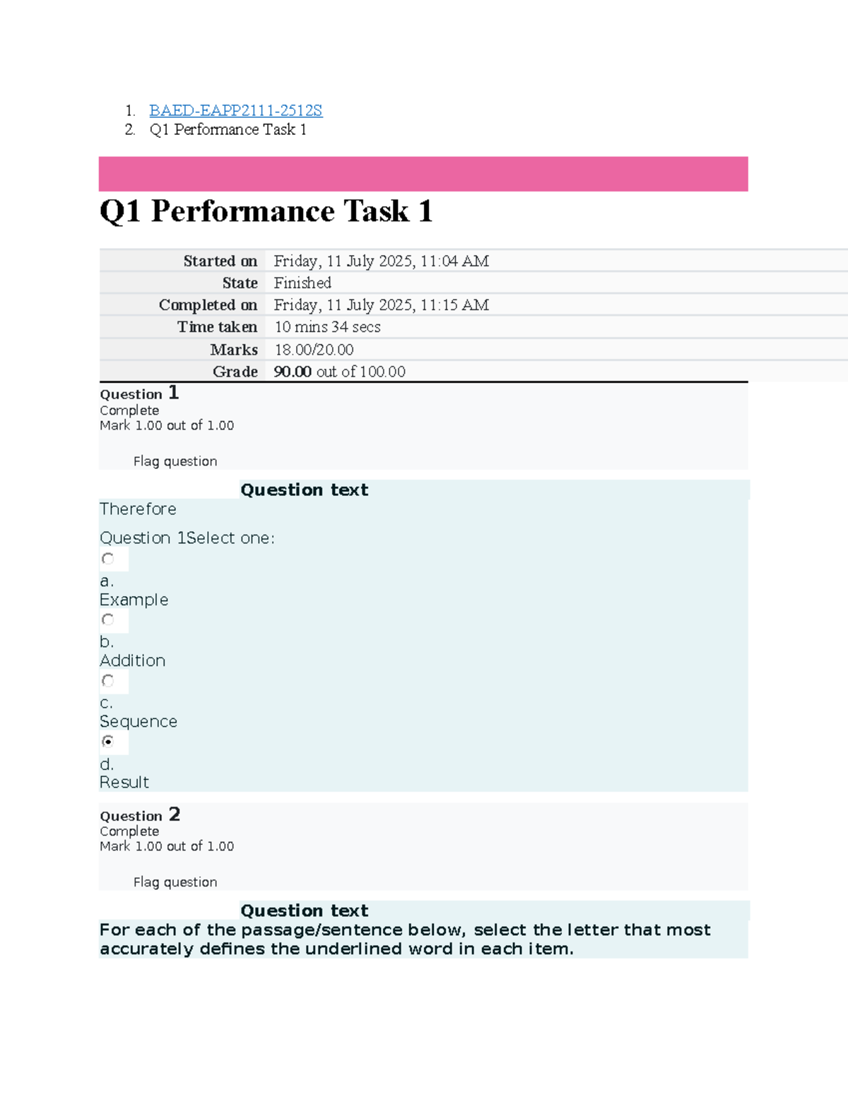 BAED1 - Q1 Performance Task: English Language Origins & Structure - Studocu
