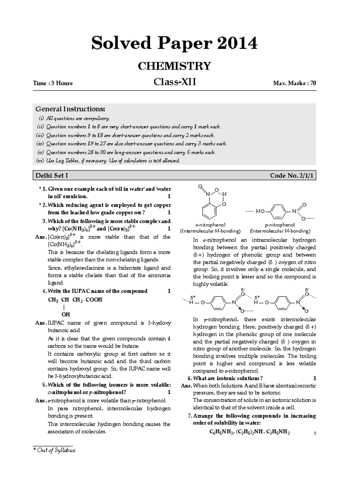 Solved Paper 2019 - Chemistry PYQs (Previous Year Questions) - Studocu