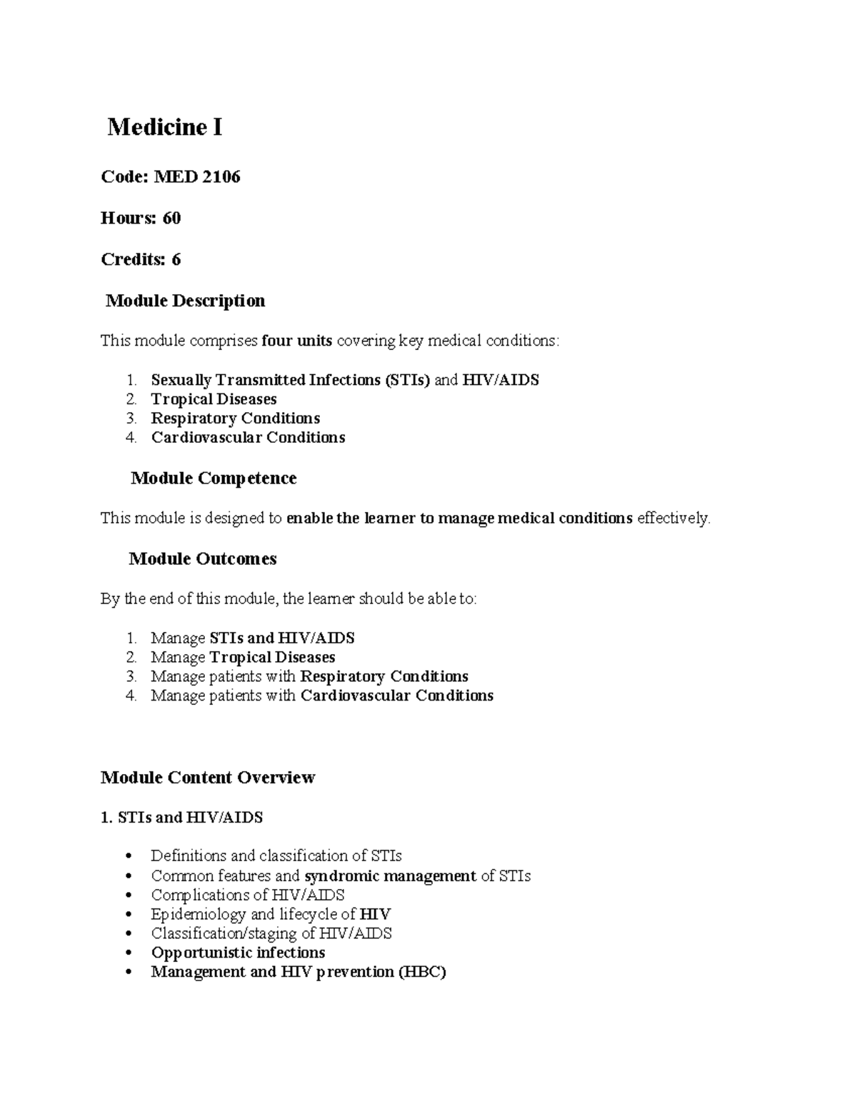 STIs and HIV Overview: MED 2106 Comprehensive Study Notes - Studocu
