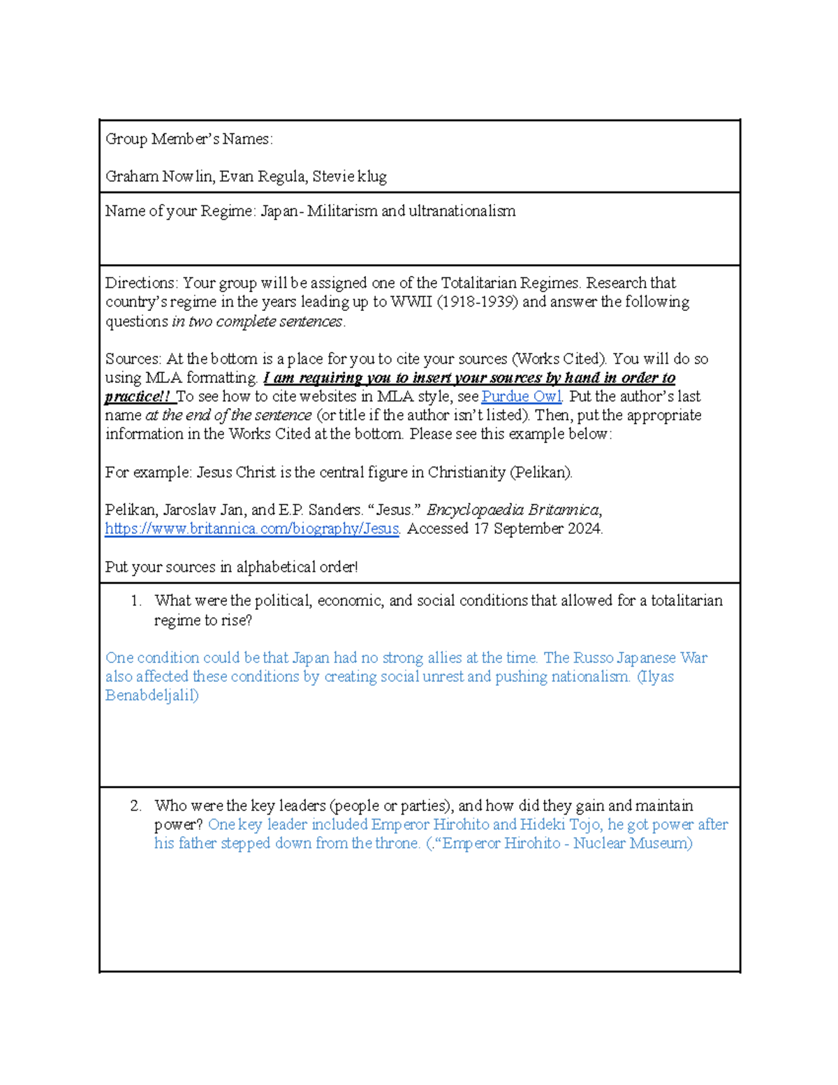 Rise of Totalitarian Regimes Research Project (HIST 101) - Studocu
