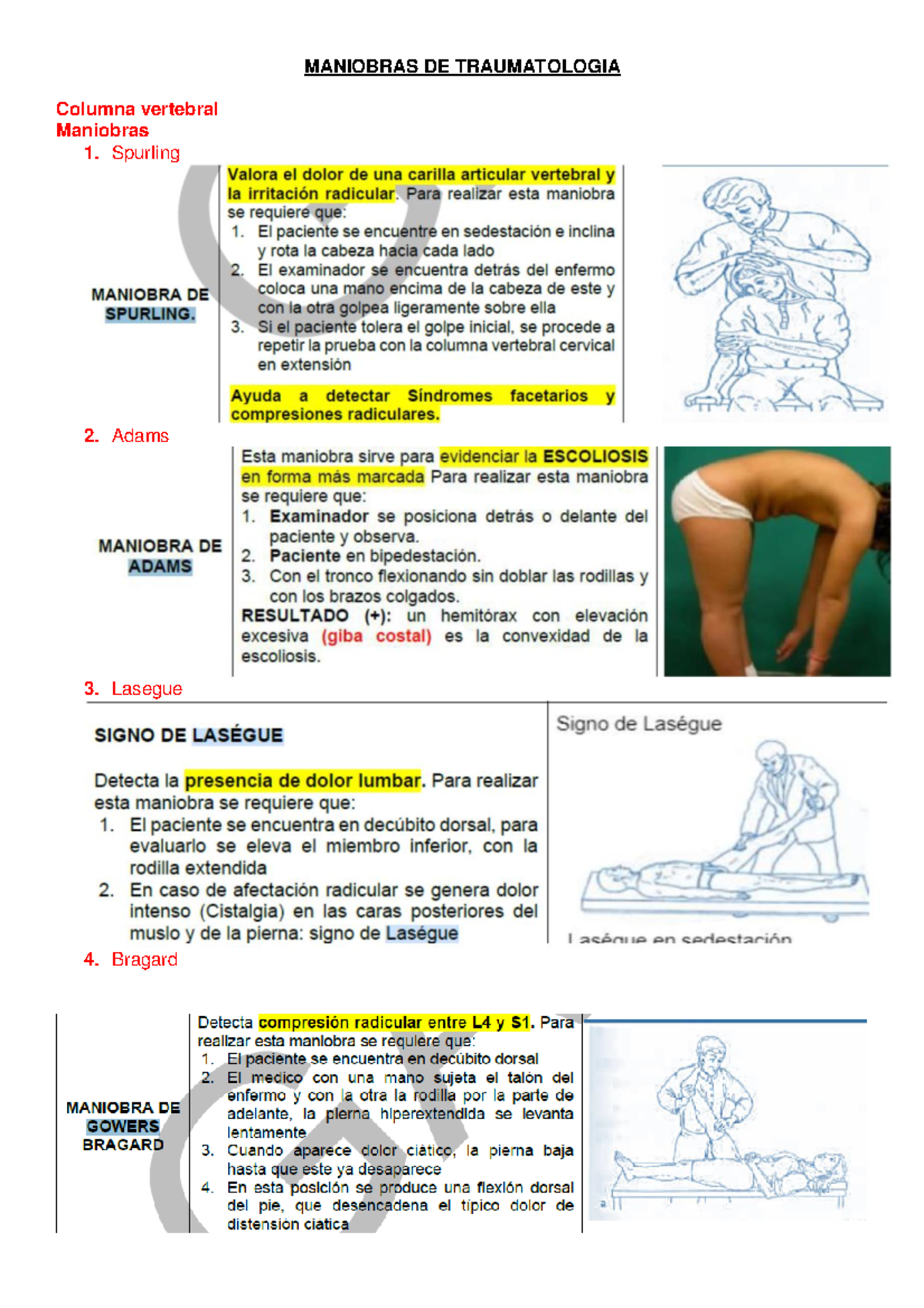 Maniobras Básicas en Traumatología: Guía de Técnicas Clave - Studocu