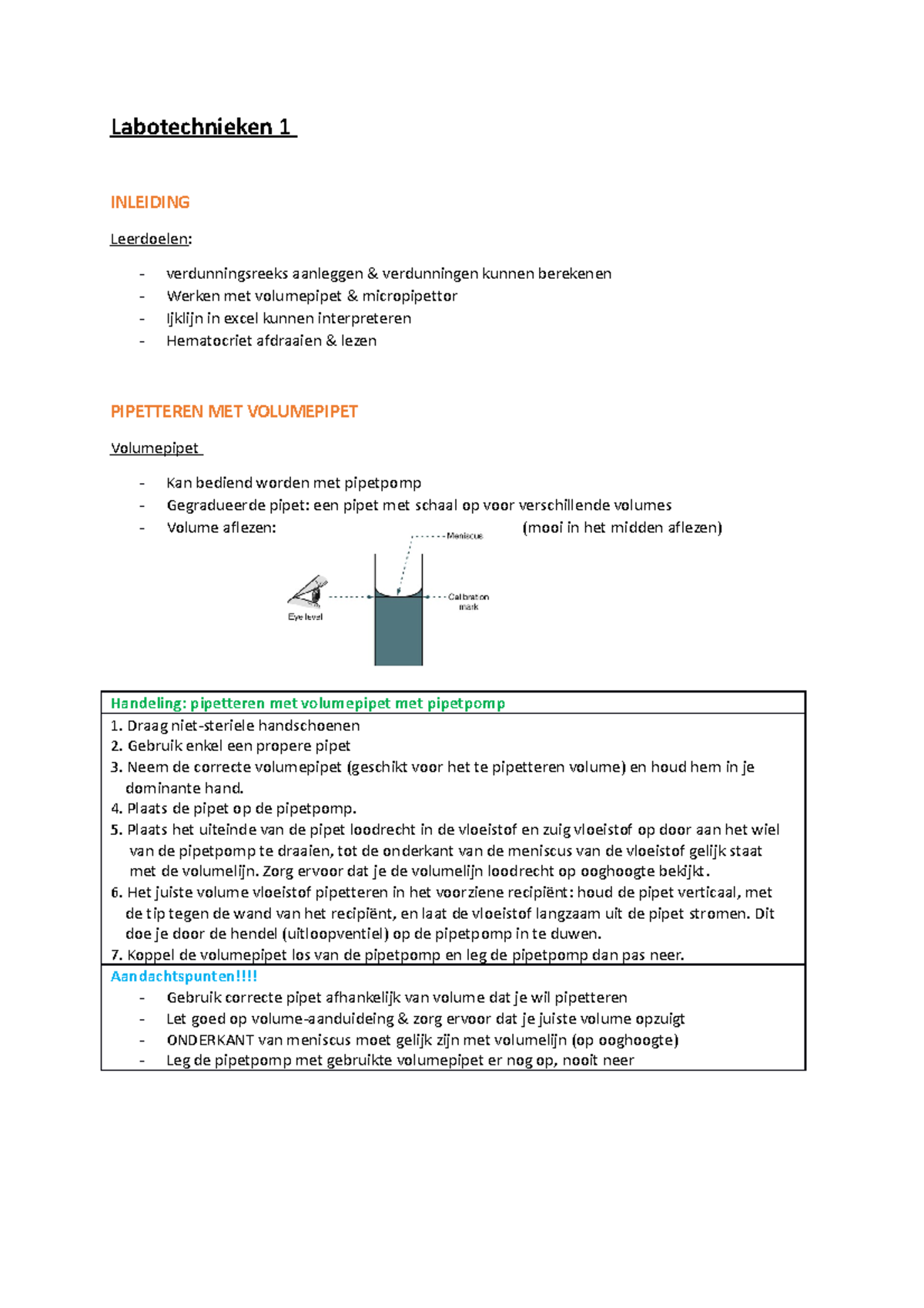Labotechnieken 1: Pipetteren en Hematocriet Bepalen Guide - Studocu