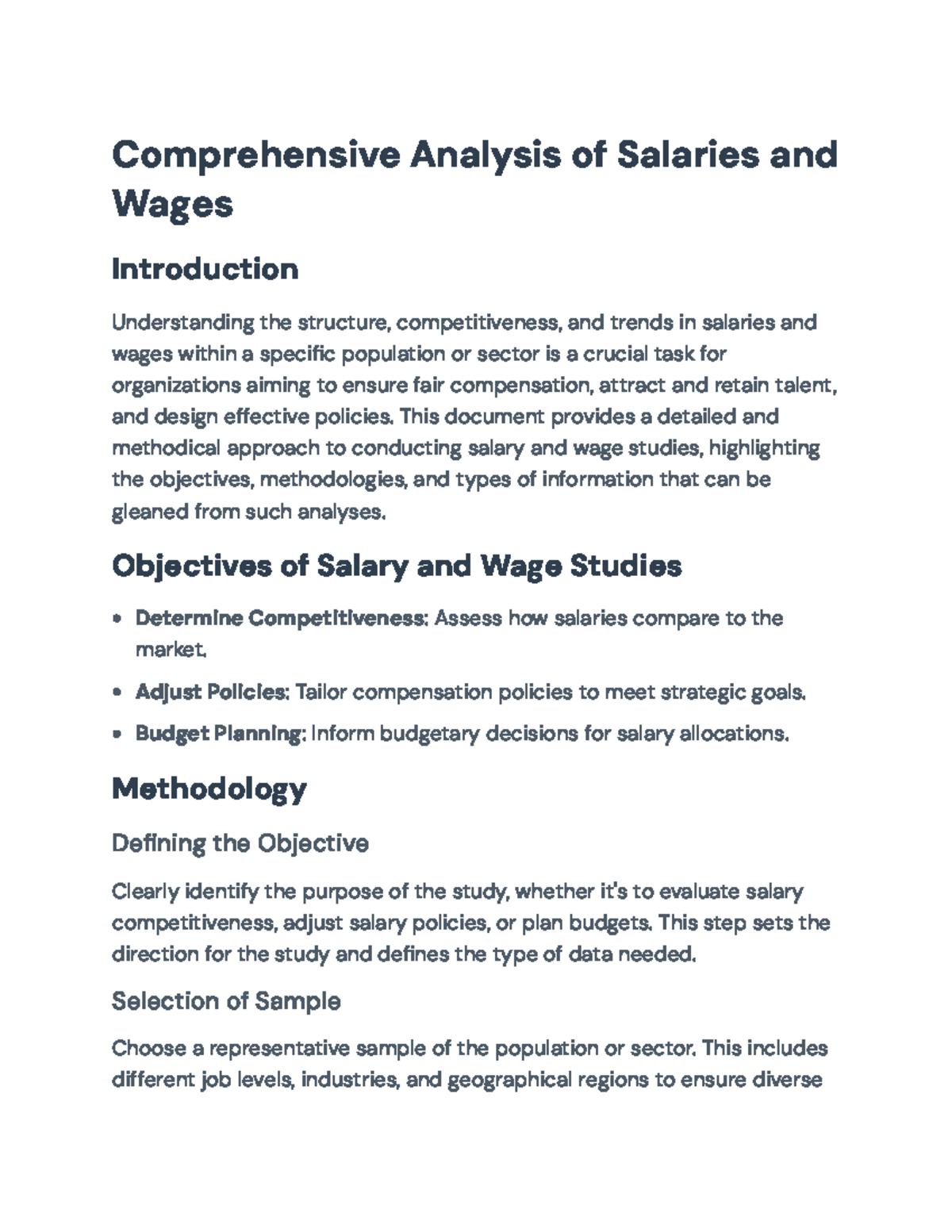 Comprehensive Salary and Wage Analysis Methodology and Insights ...