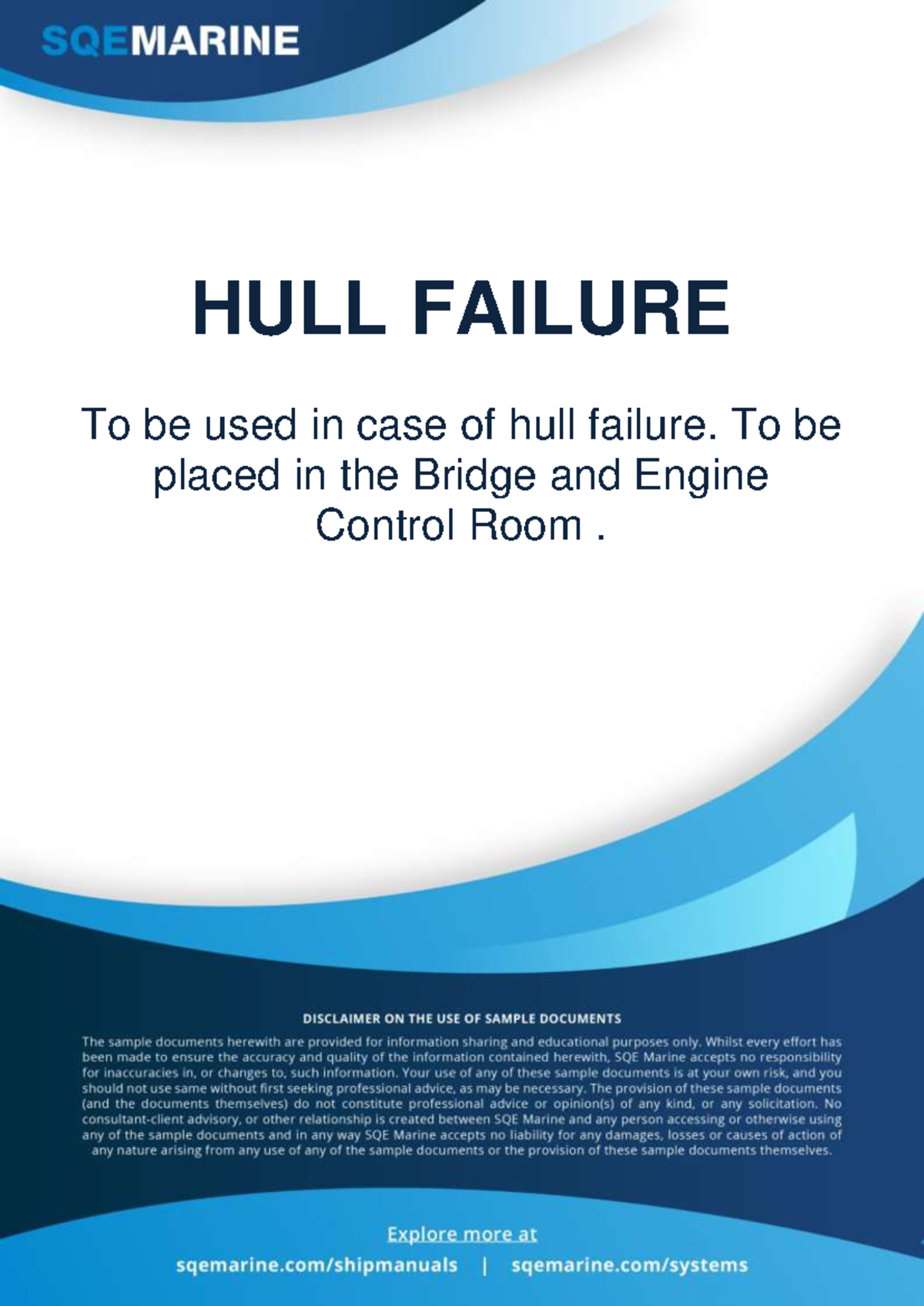 SQE Marine Hull Failure Guidelines for Bridge & Engine Room - Studocu