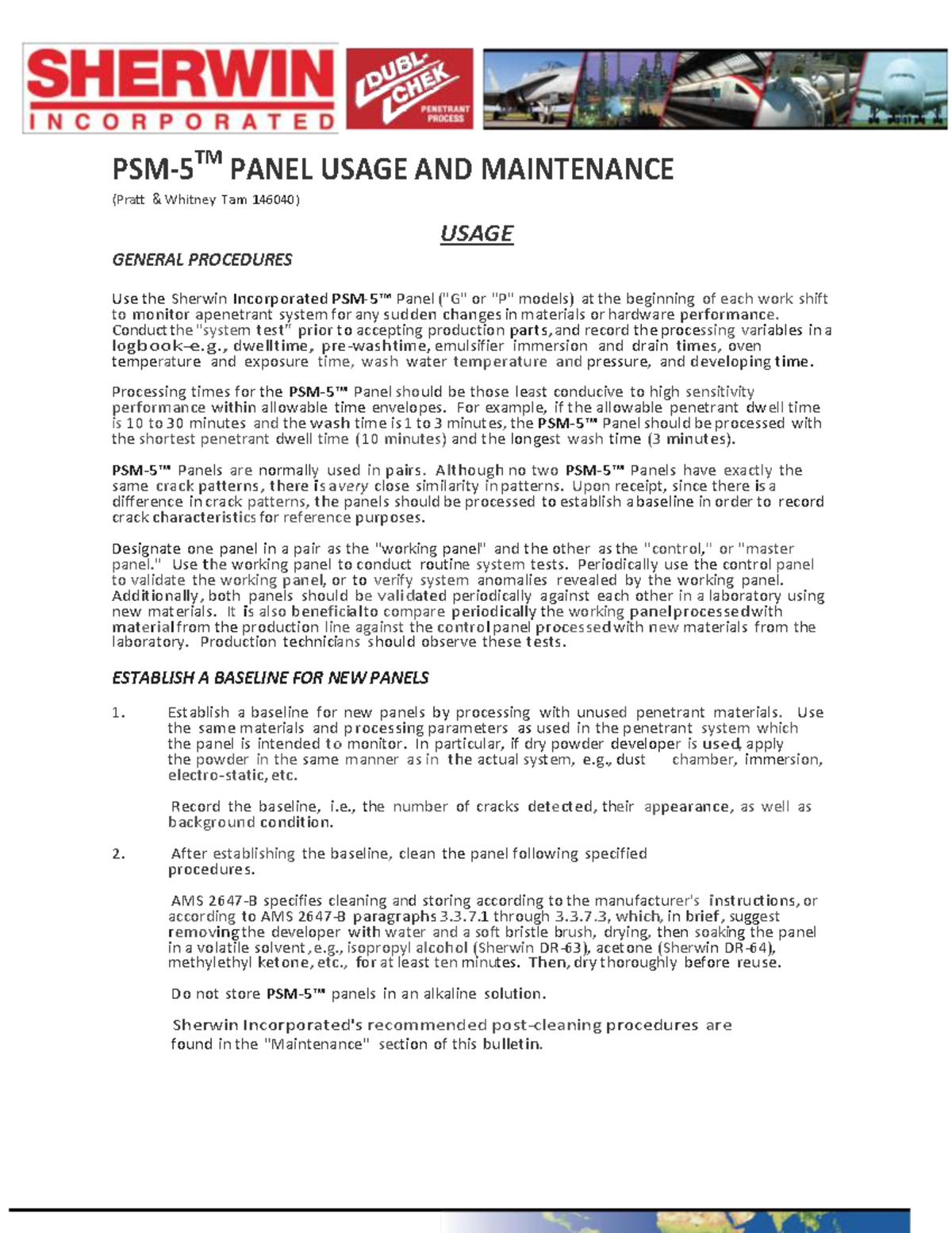 PSM 5Usage and Maintenance - PSM- TM PANEL USAGE AND MAINTENANCE (Pratt ...