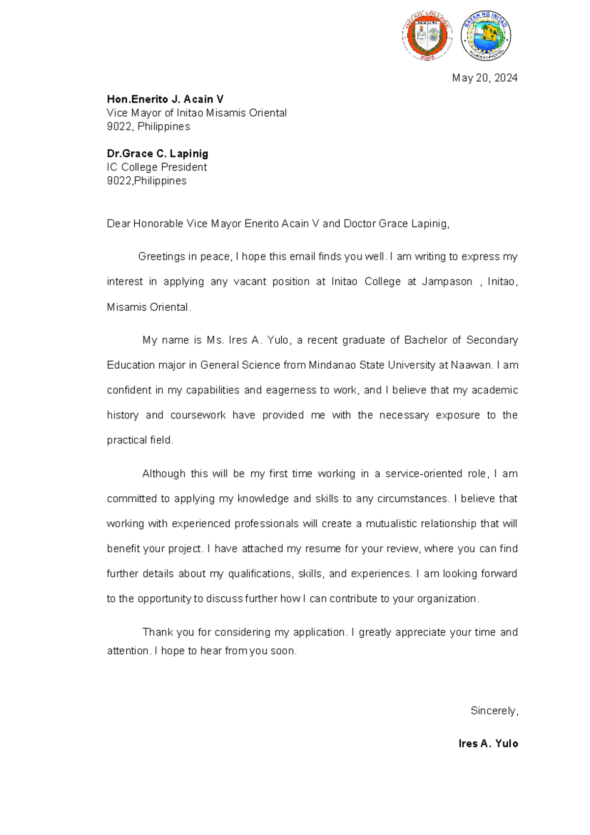 IC App - Lecture Notes on Job Application Letter Techniques - Studocu